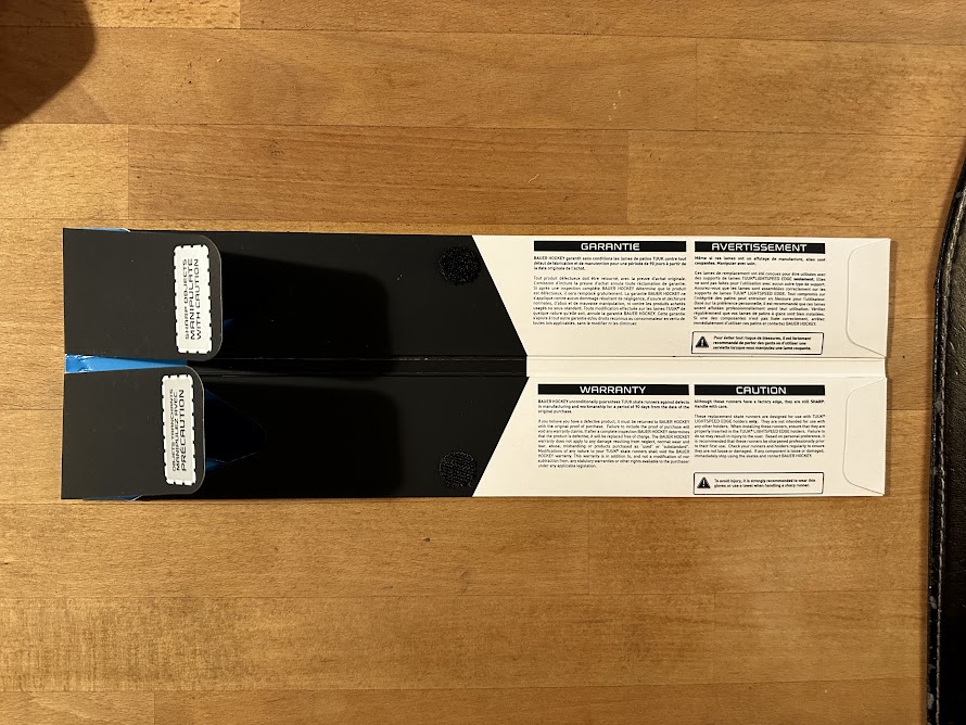 Brand New Bauer Fly-Ti Skate Blade Runner Titanium Coated Steel (288 mm ...