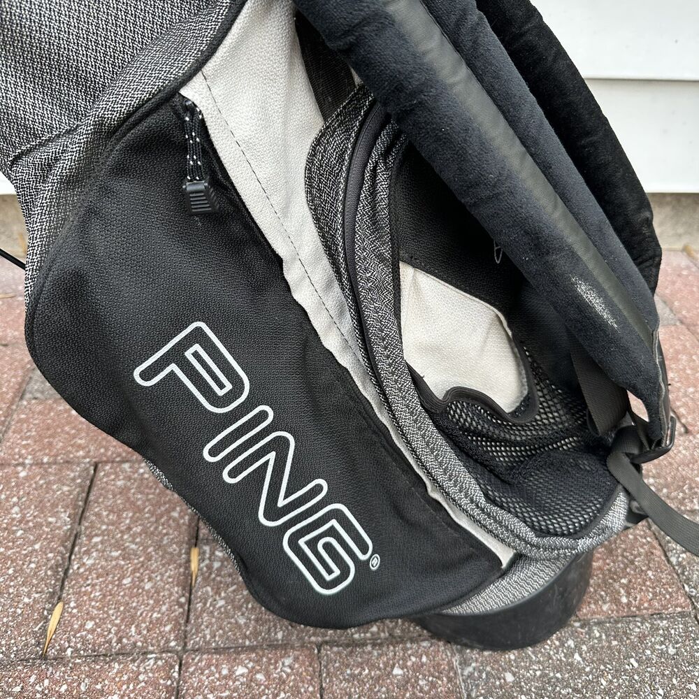 Ping Hoofer 2 Golf Club 4 Way Carry Stand Bag Dual Straps Black White ...