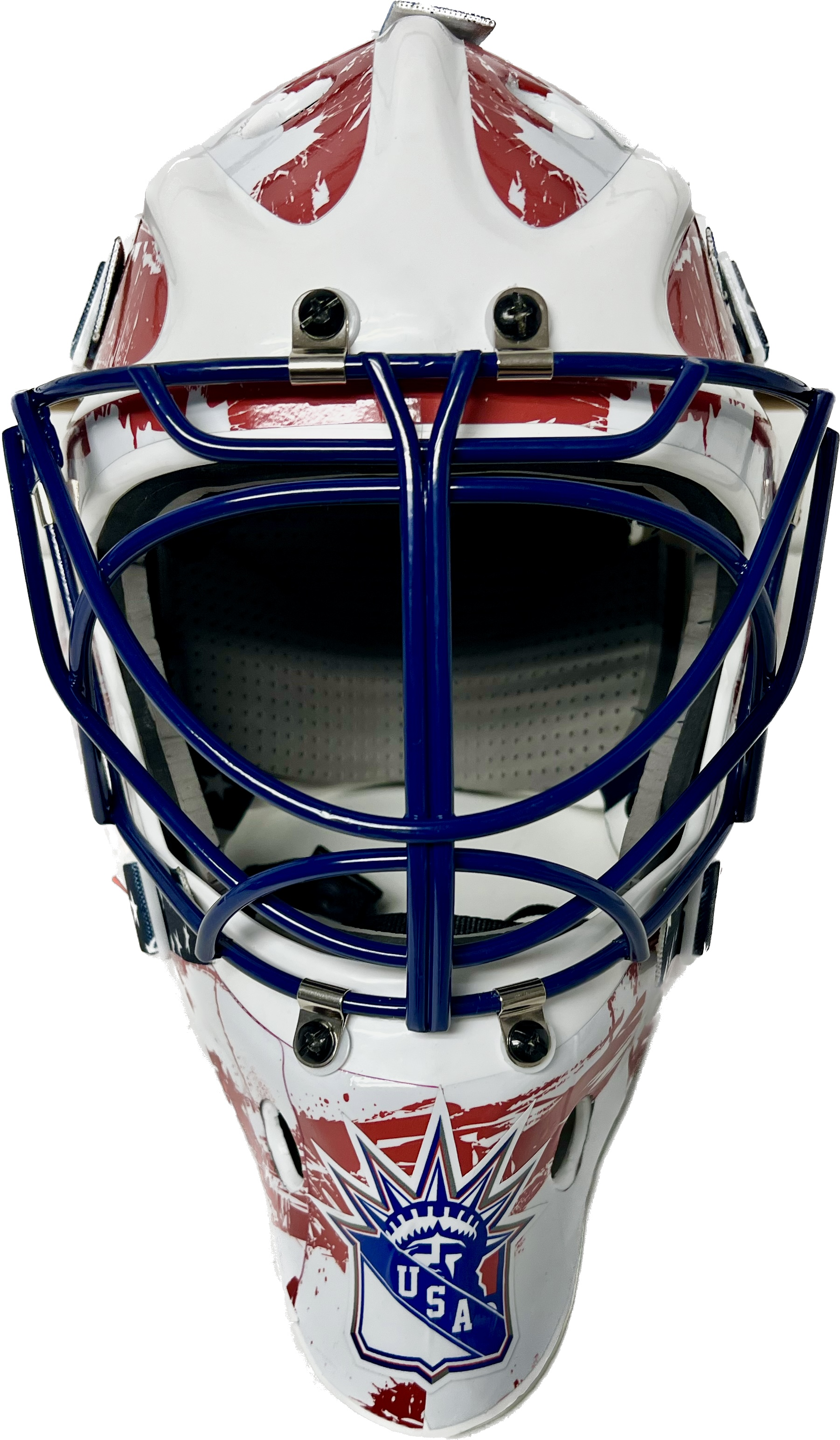 SALE!! MX-3 Goalie Mask *Special Navy Cateye, USA Straps and USA ...