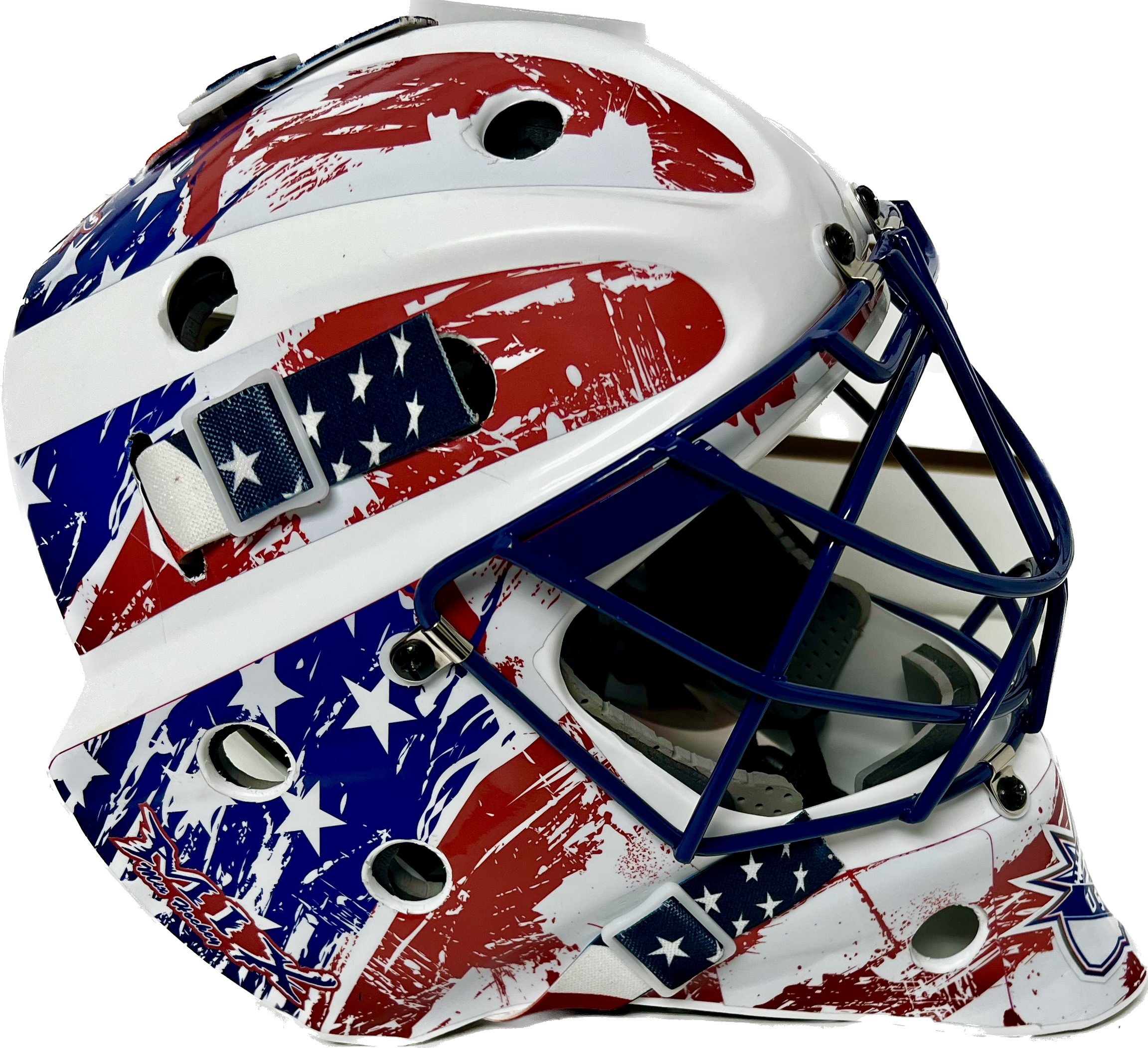 SALE!! MX-3 Goalie Mask *Special Navy Cateye, USA Straps and USA ...