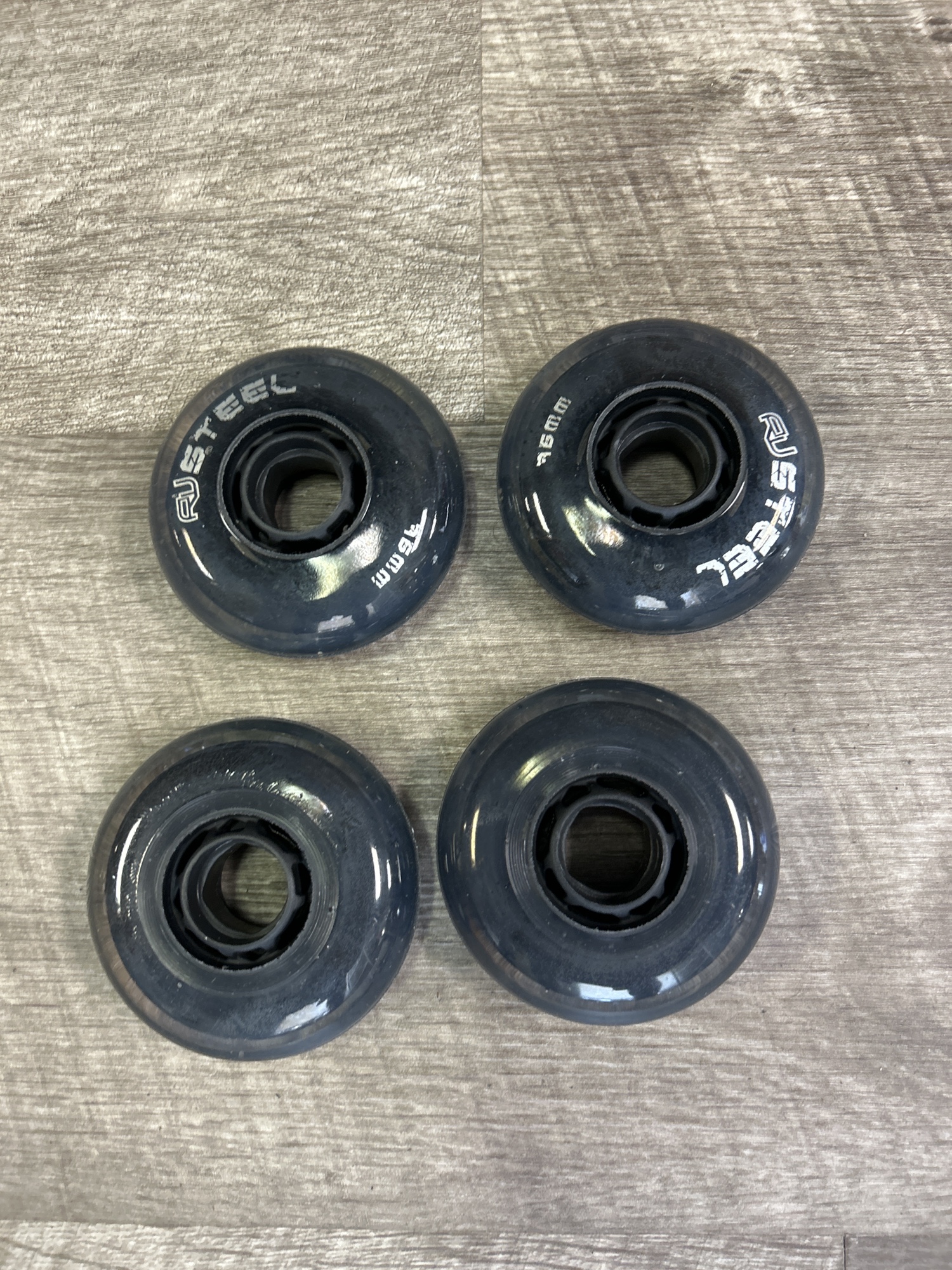 New 4 Pack 76 Mm Revision Steel Firm In-line Wheels Roller hockey ...