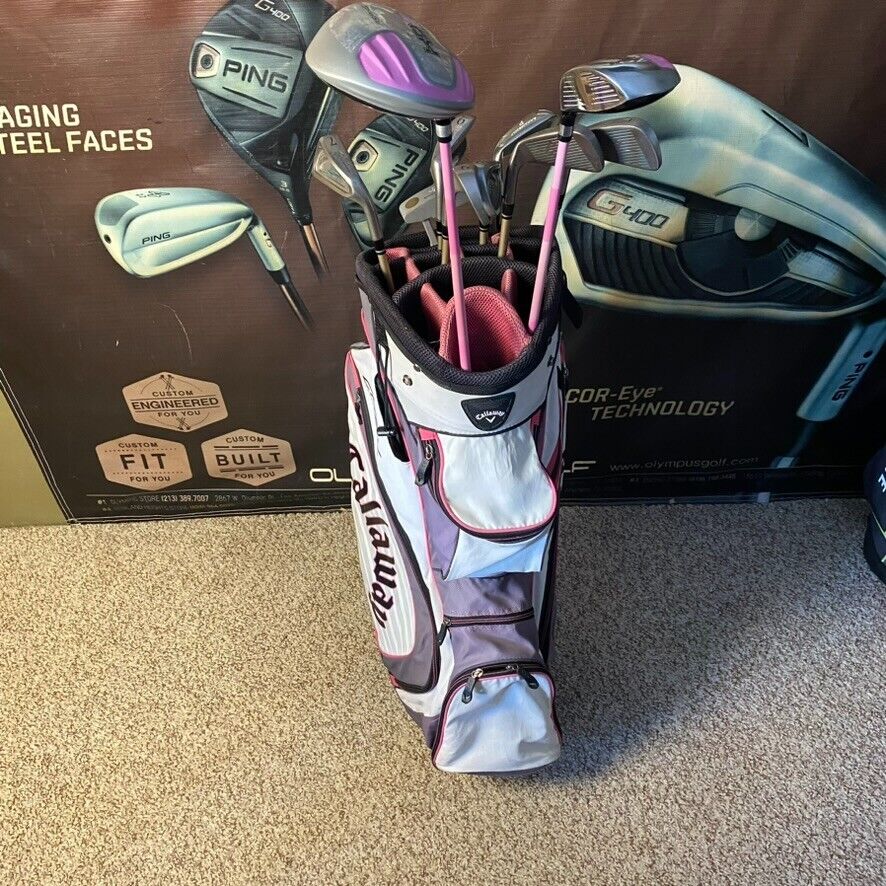 Womens Tommy Armour Golf Club Set With Pink Callaway Golf Bag ...