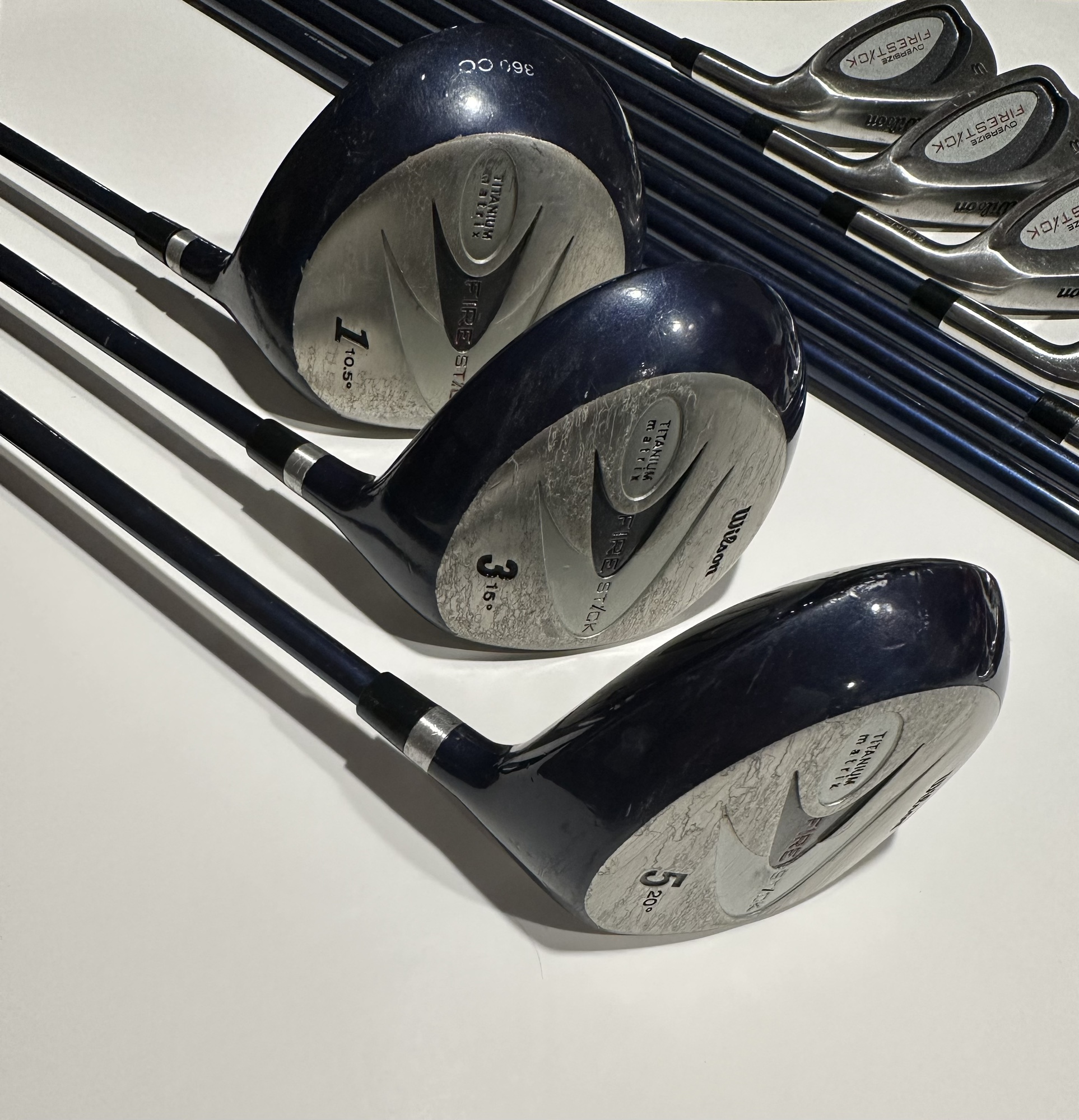 WILSON FIRESTICK OVERSIZE TITANIUM MATRIX GOLF SET W/ MEN'S FLEX SHAFTS ...
