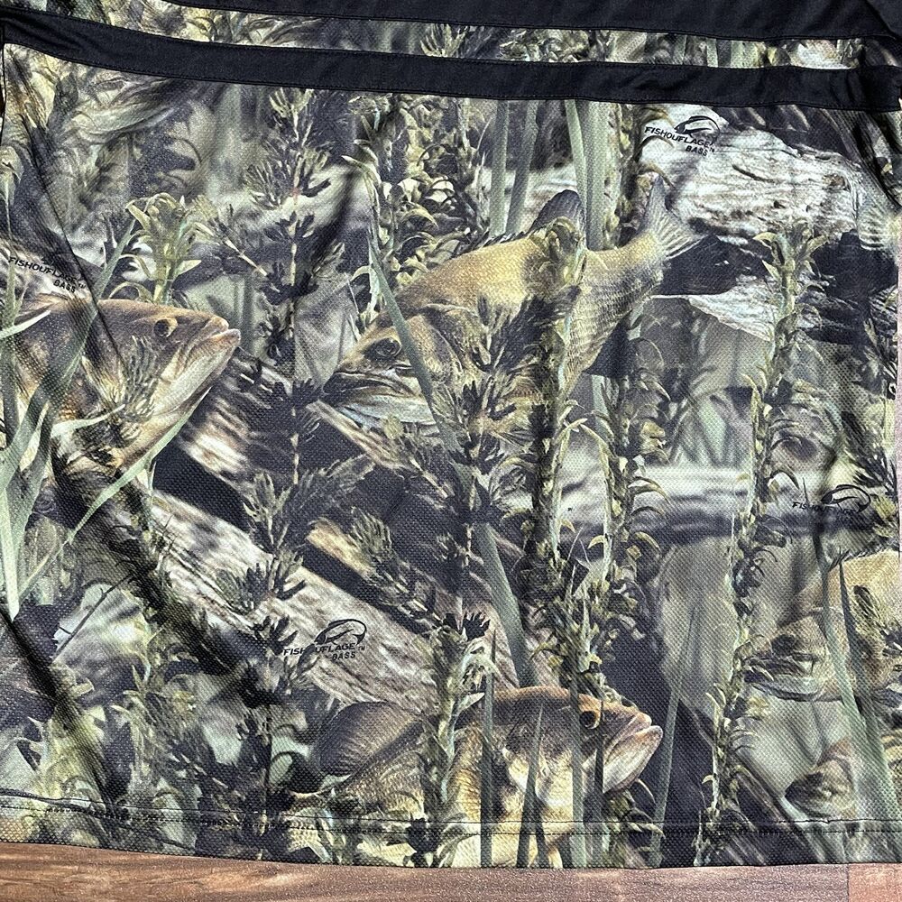 Fishouflage Bass Performance Polo Golf Style Camo Fishing Shirt Men’s ...