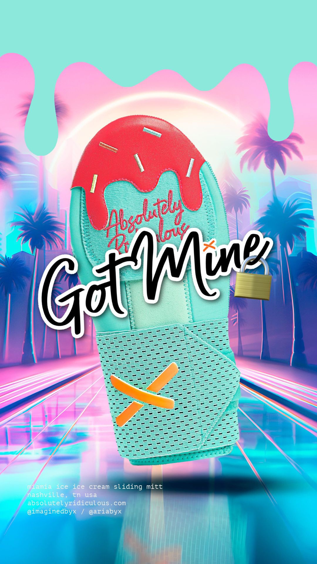 Absolutely ridiculous Miami ice sliding mitt | SidelineSwap