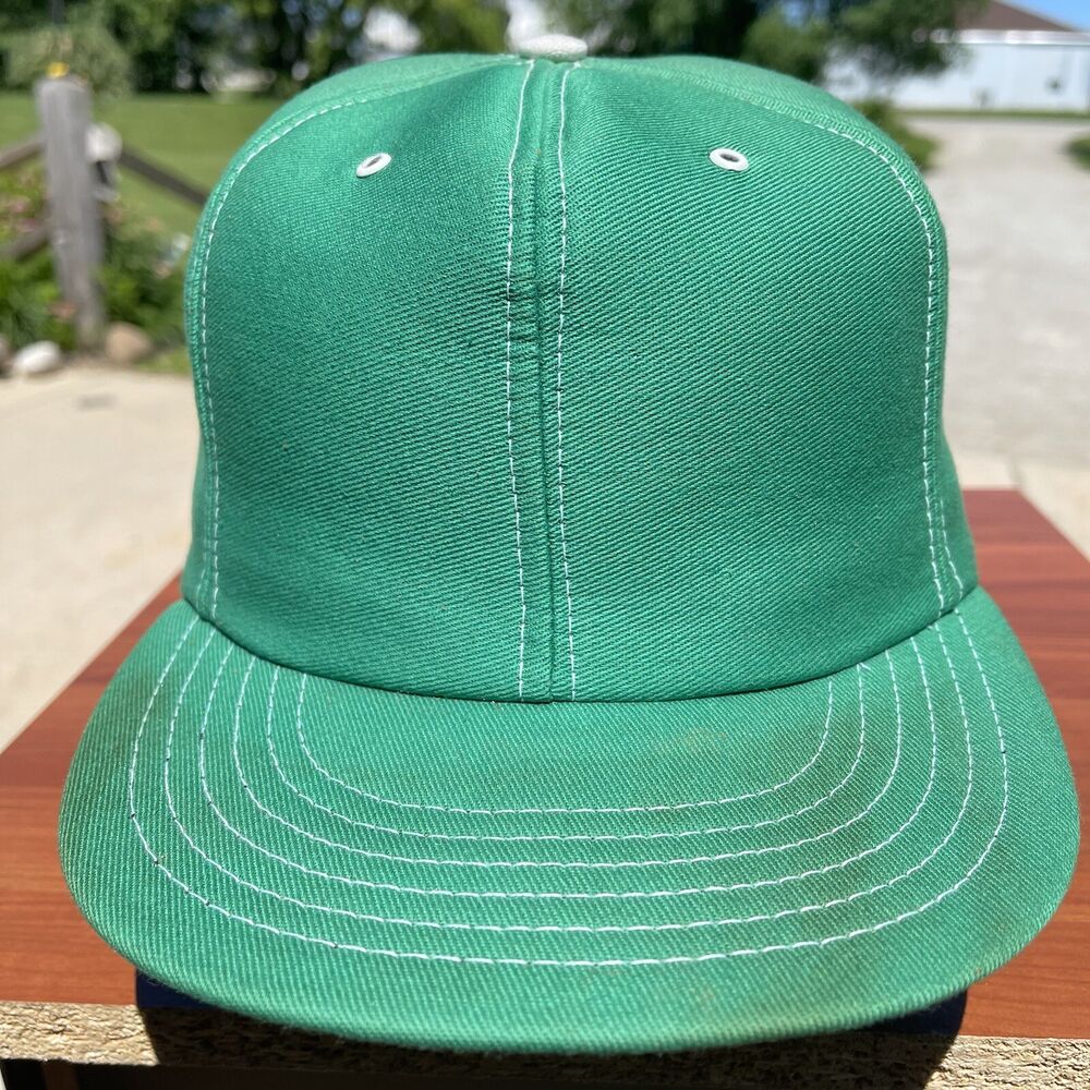 Vintage Challenger Caps Green White Plain Blank Snapback Hat Cap ...