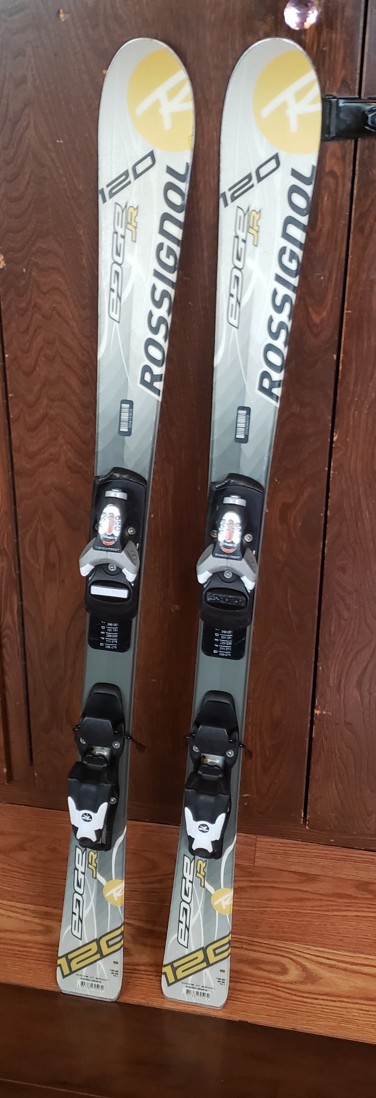 KIDS 120cm ROSSIGNOL EDGE JR. SKIS w/JR. Rossignol COMP J Easy Adjust ...