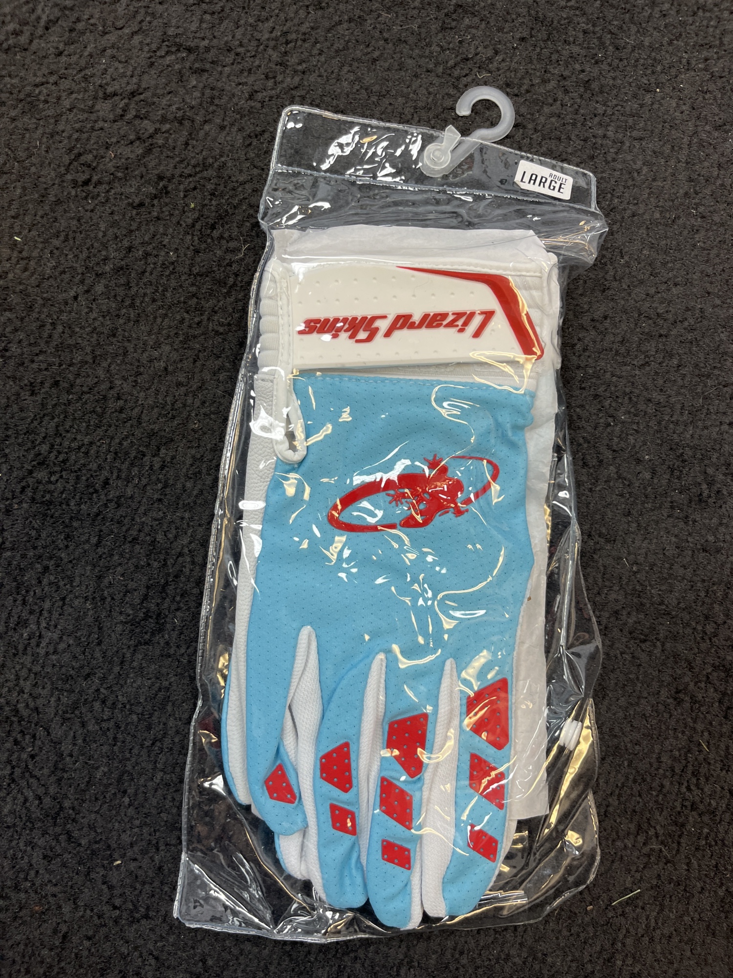 Lizard skin adult large baby blue red batting gloves | SidelineSwap