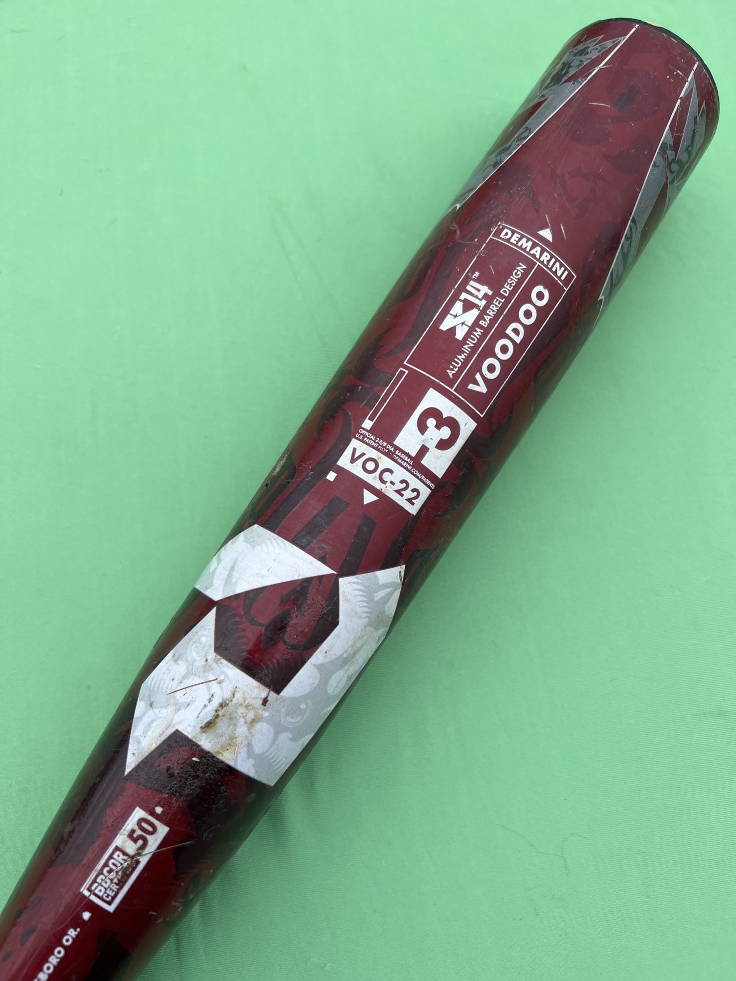 Used BBCOR Certified 2022 DeMarini Voodoo Alloy Bat -3 30OZ 33 ...