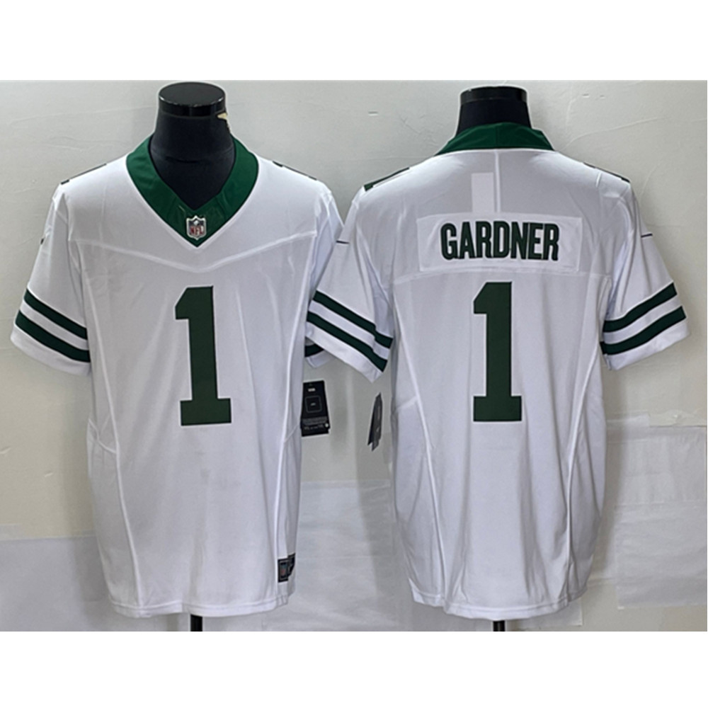New York Jets Sauce Gardner White Throwback Limited Jersey | SidelineSwap