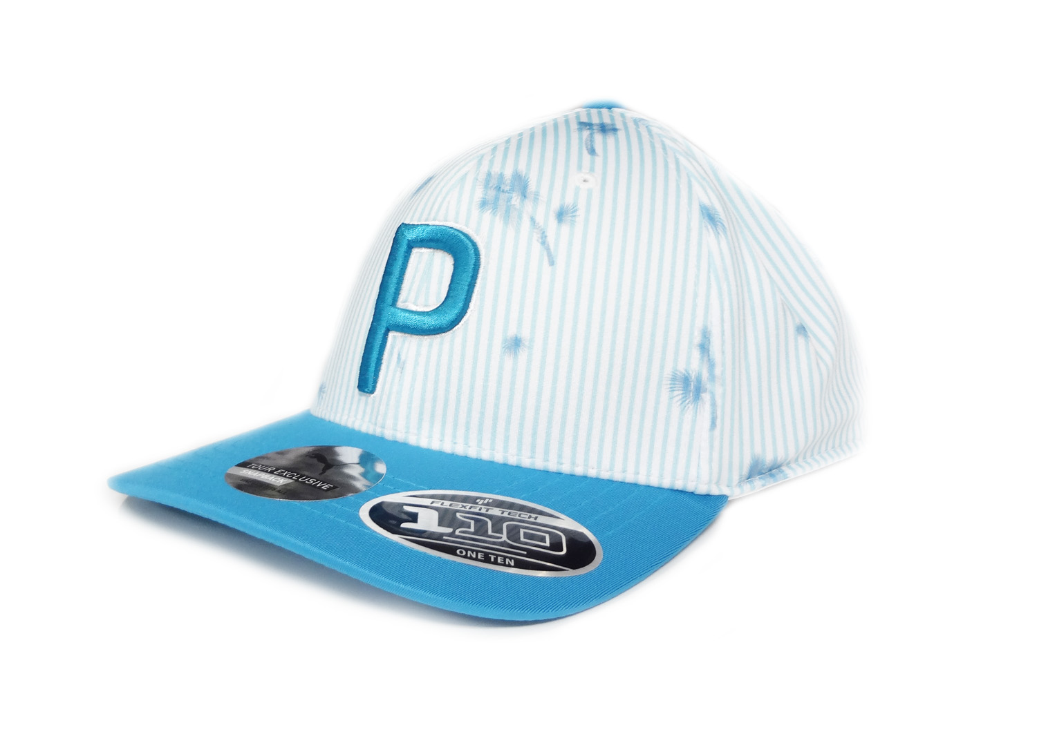 NEW Puma Rickie Fowler Seersucker P 110 White/Ocean Depths Snapback ...