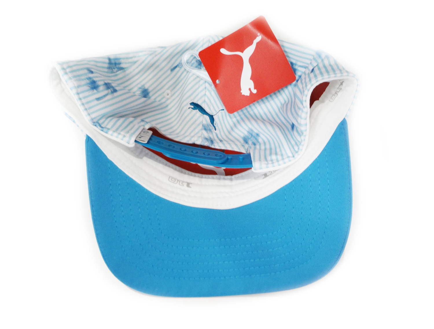 NEW Puma Rickie Fowler Seersucker P 110 White/Ocean Depths Snapback ...