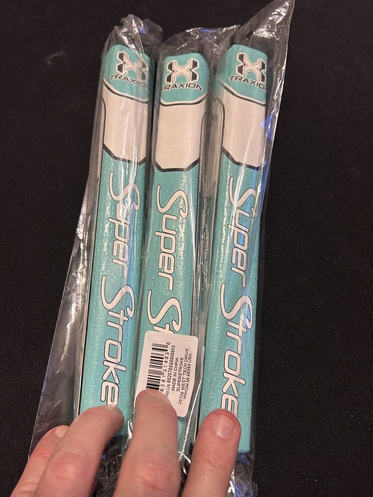 3 Pack Of NEW Super Stroke TRAXION PISTOL GT 2.0 Baby Blue PUTTER GRIPs ...