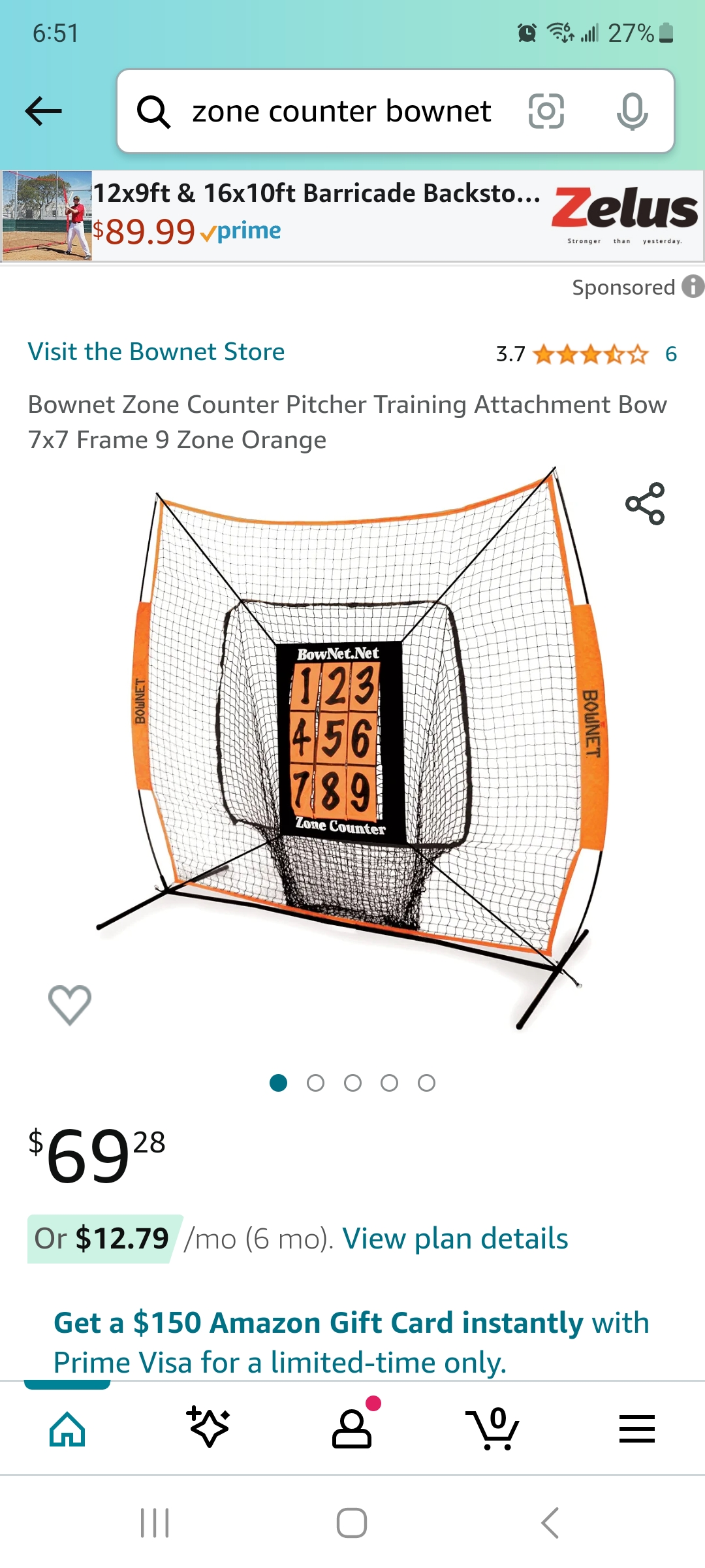 Bownet Zone Counter Pitcher Training Attachment Bow 7x7 Frame 9 Zone ...