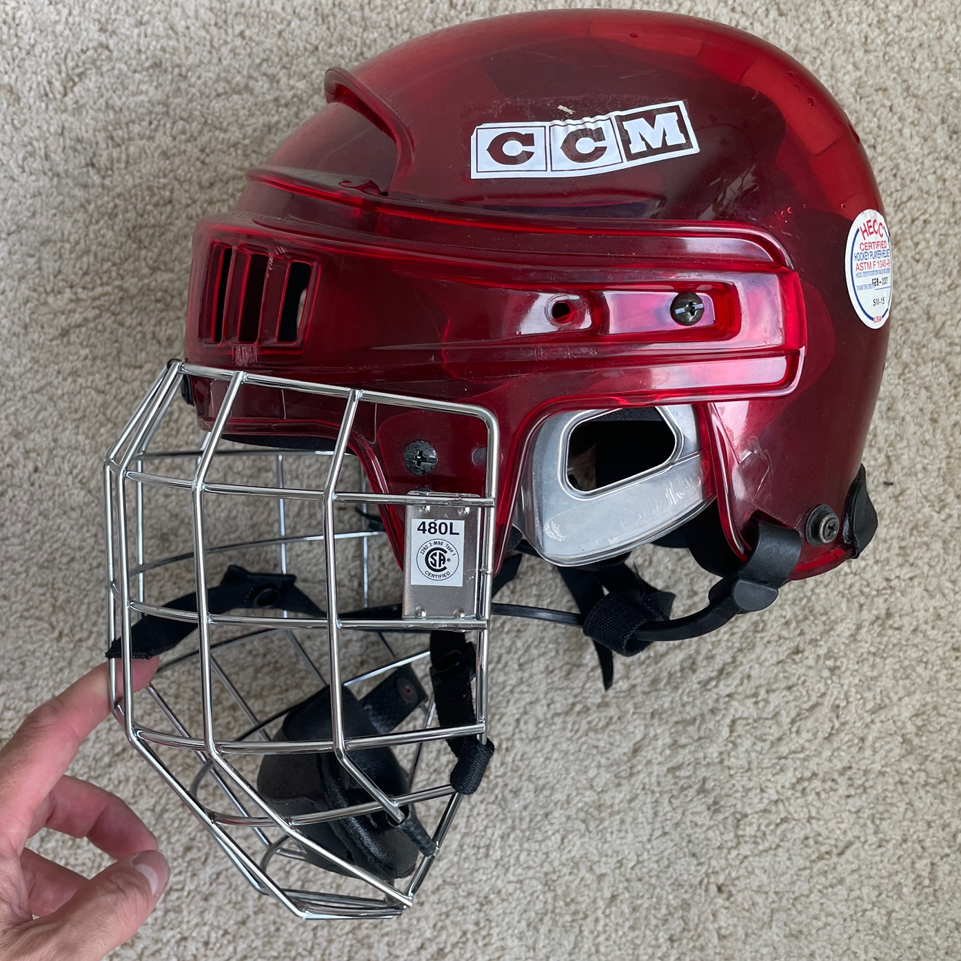 Hockey Helmet-Good Condition Vintage CCM HT2 Transparent/X-Ray Hockey ...