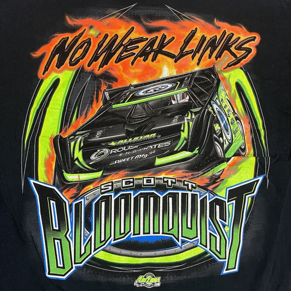Vintage Scott Bloomquist Dirt Track Nascar Racing Graphic Shirt No Weak ...