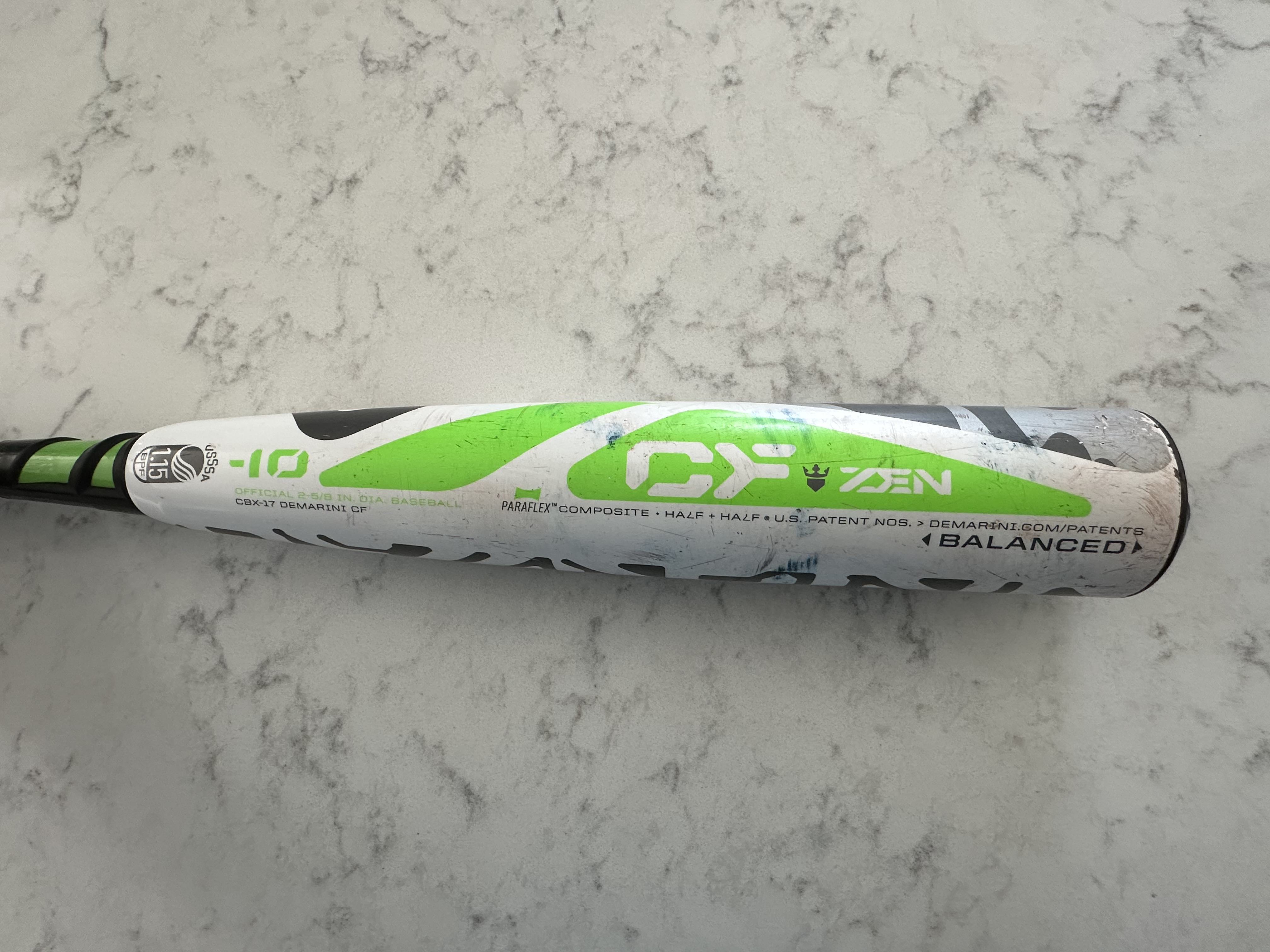 USSSA Certified Composite (-10) 21 oz 31" CF Zen Bat GREEN GOAT ...