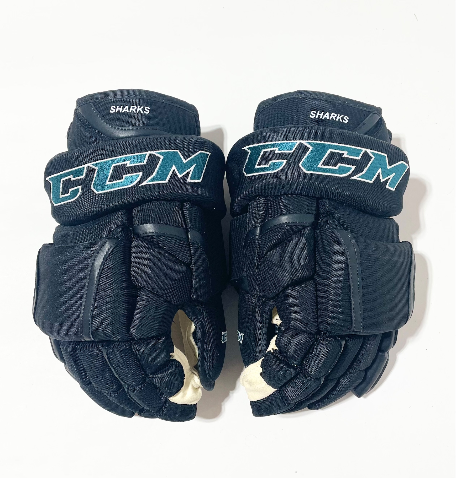 New 14” CCM HG12PP NHL Pro Stock Gloves - San Jose Sharks | SidelineSwap