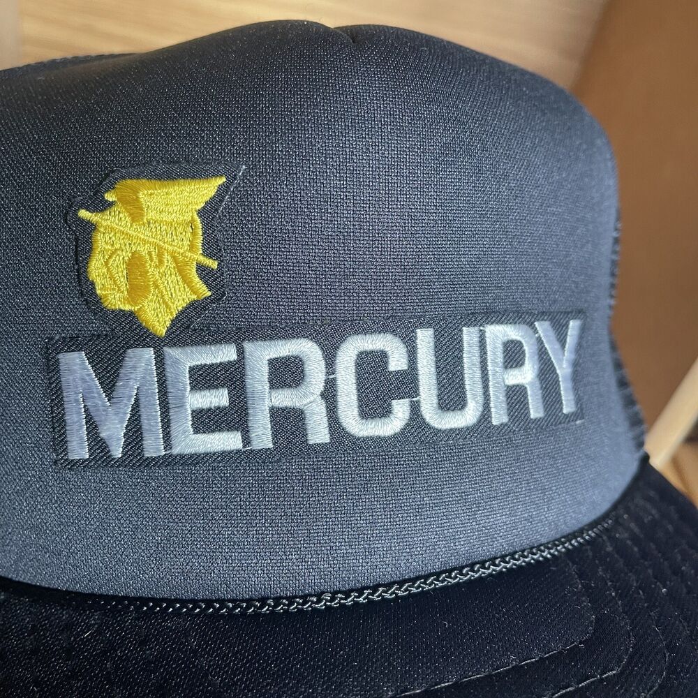 Vintage Mercury Marine Outboards Boats Trucker Patch Hat Snapback USA ...