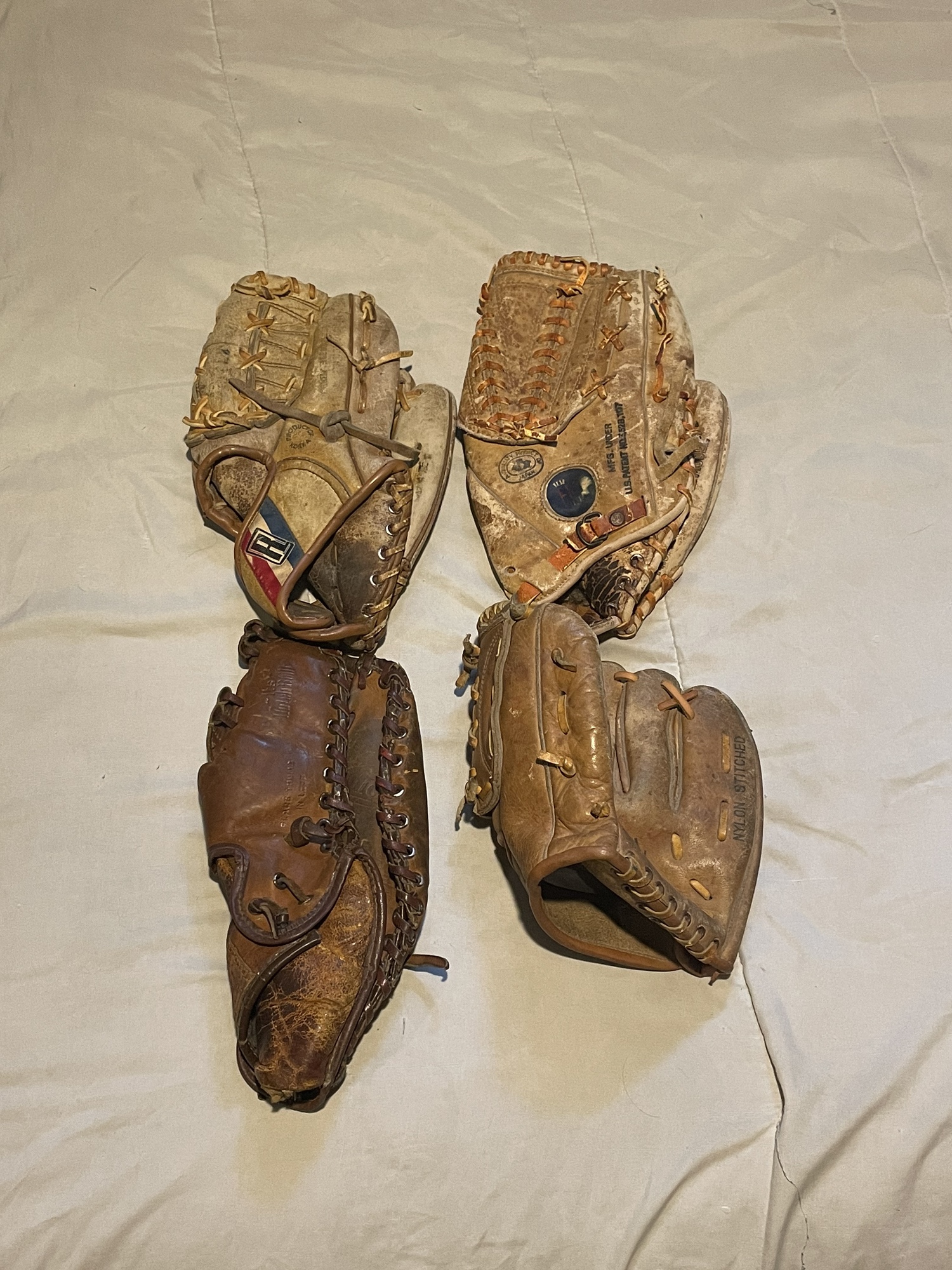 Four Authentic Leather Baseball Gloves | SidelineSwap