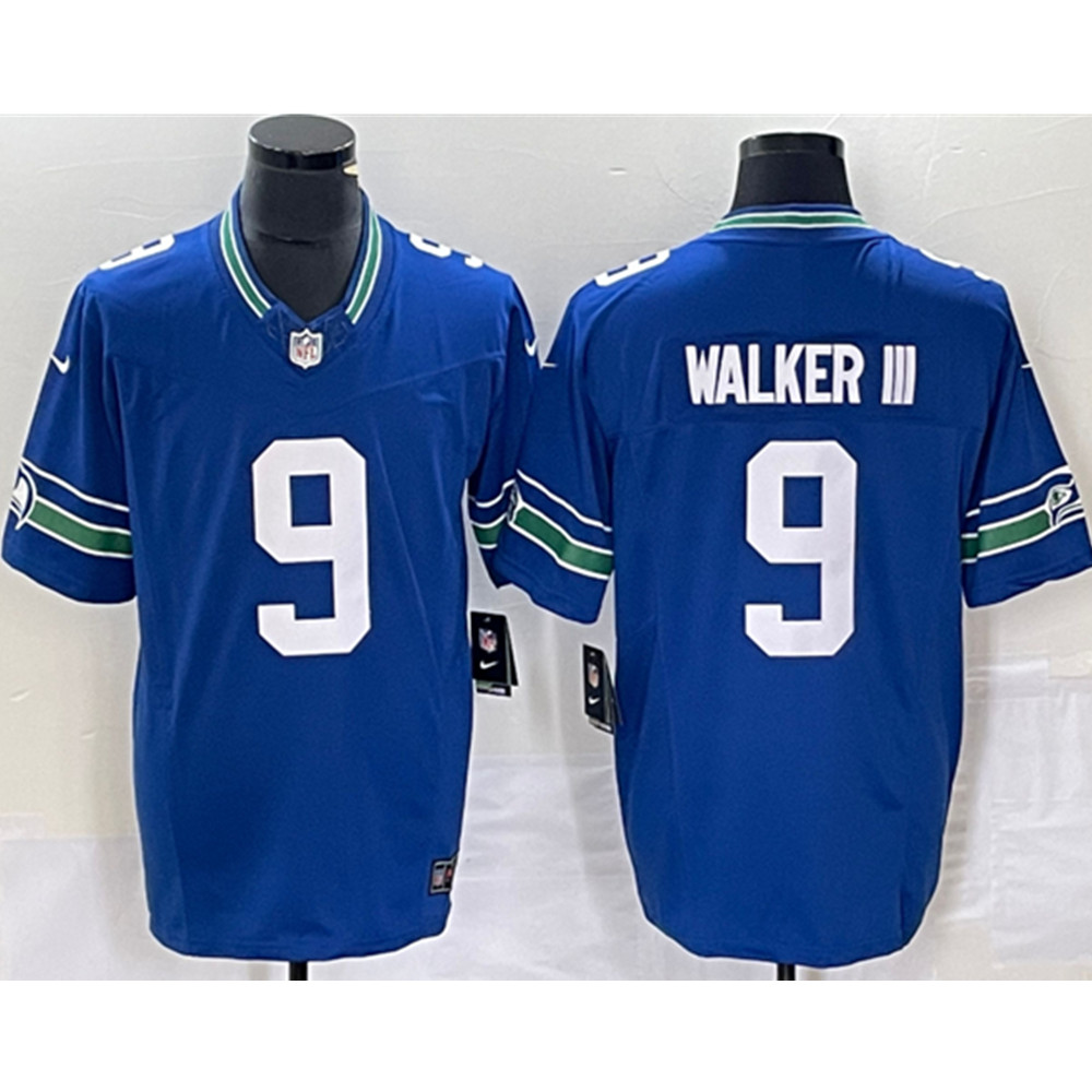 Seattle Seahawks Kenneth Walker III Royal Throwback Limited Jersey | SidelineSwap