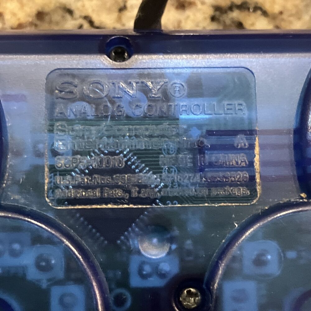 Wired PS2 Controller PlayStation 2 DualShock Clear Blue, SCPH-10010 ...