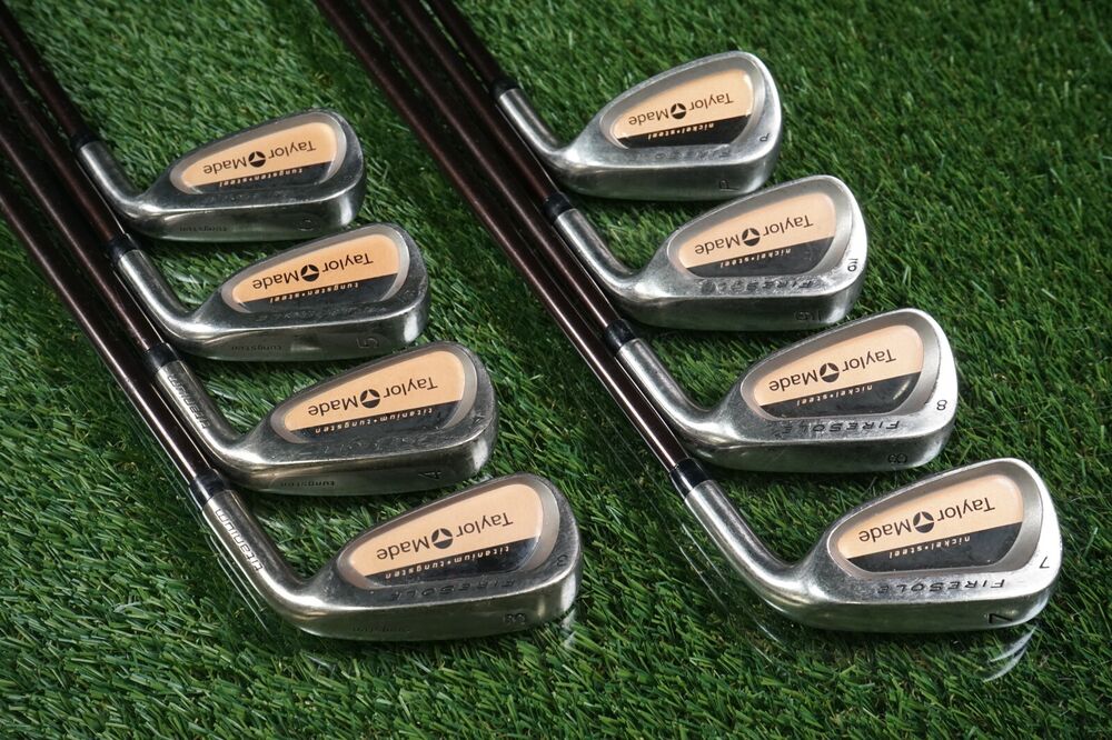 TAYLORMADE FIRESOLE TUNGSTEN 3-PW IRONS SET, STIFF FLEX S-90 BUBBLE ...