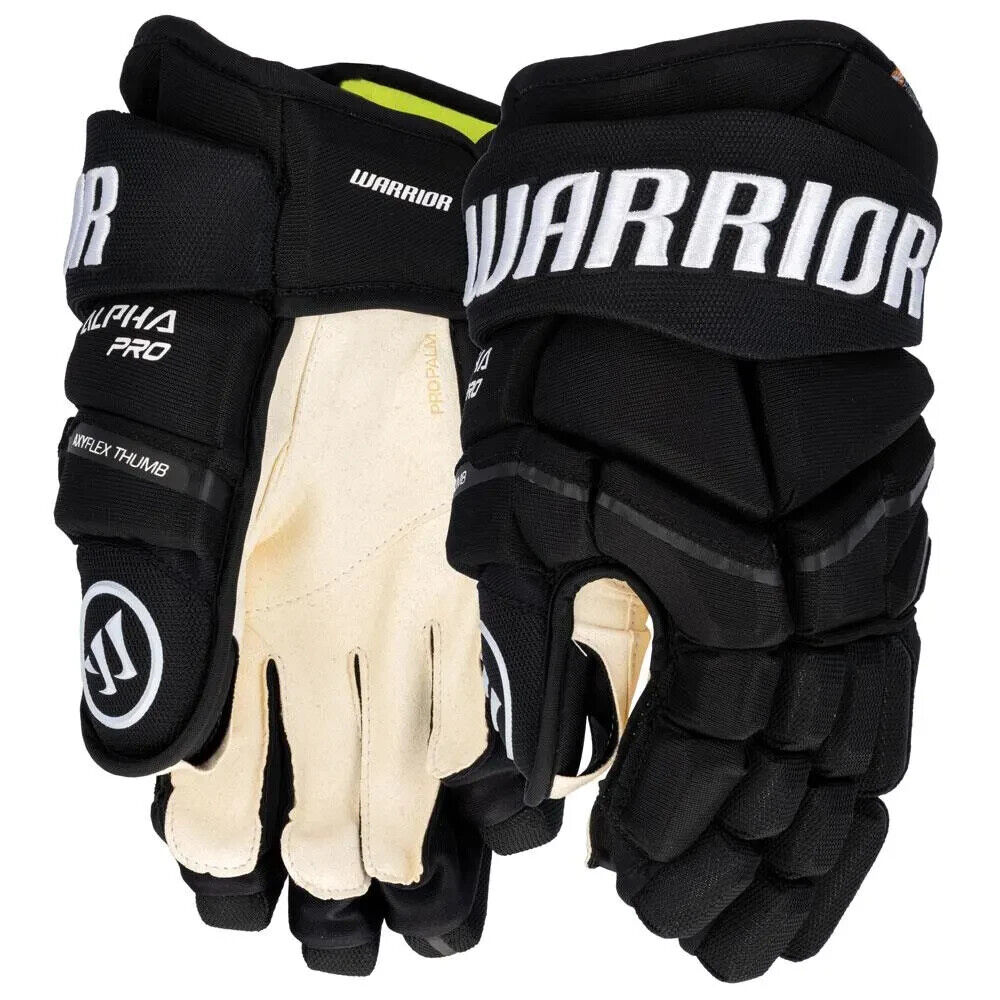 New Warrior Alpha Pro 14" Hockey Gloves senior ice glove SR black white ...
