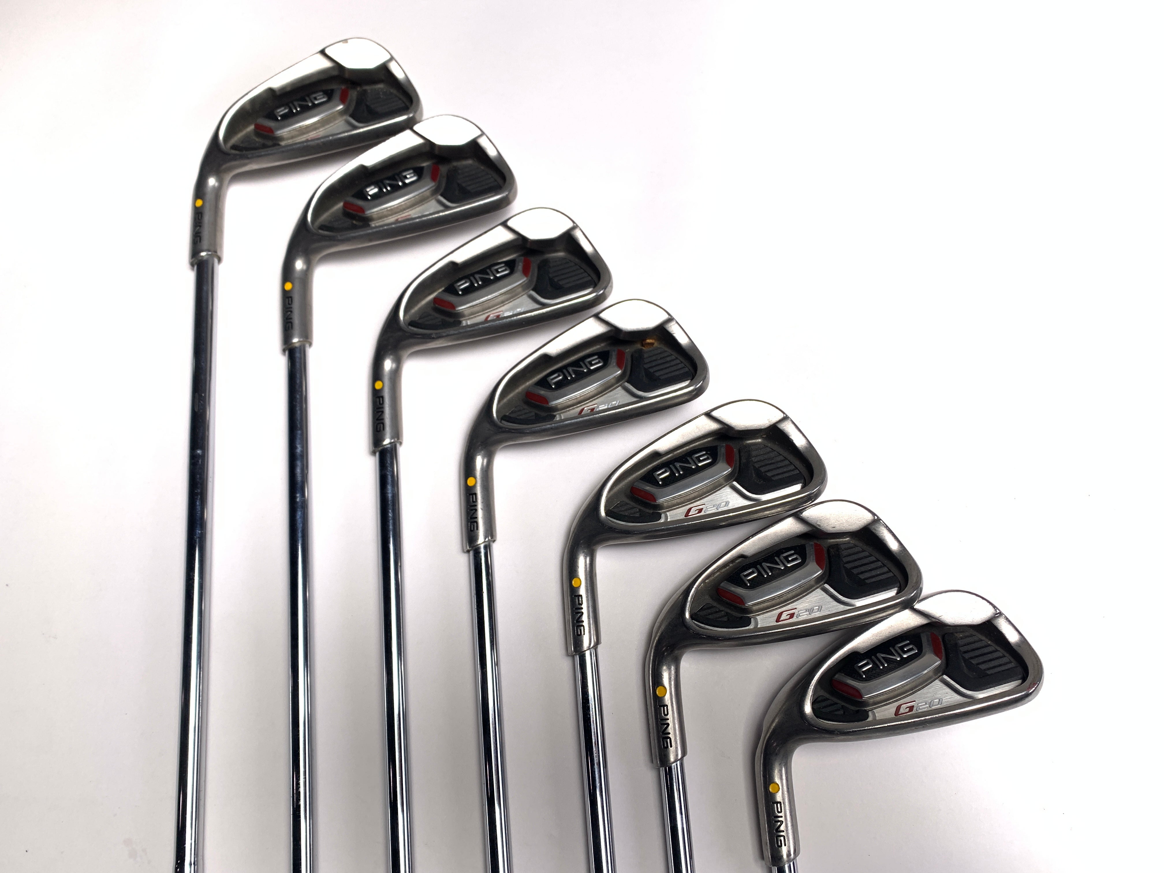 Ping G20 Iron Set 4-PW Yellow Dot 1.5* Up CFS Regular Steel Mens LH ...