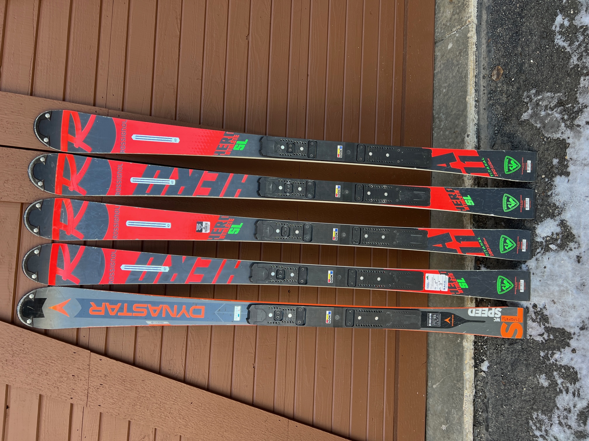 2.5 pairs (5 Skis) of Rossignol 150 cm Racing Speed WC FIS SL Slalom ...