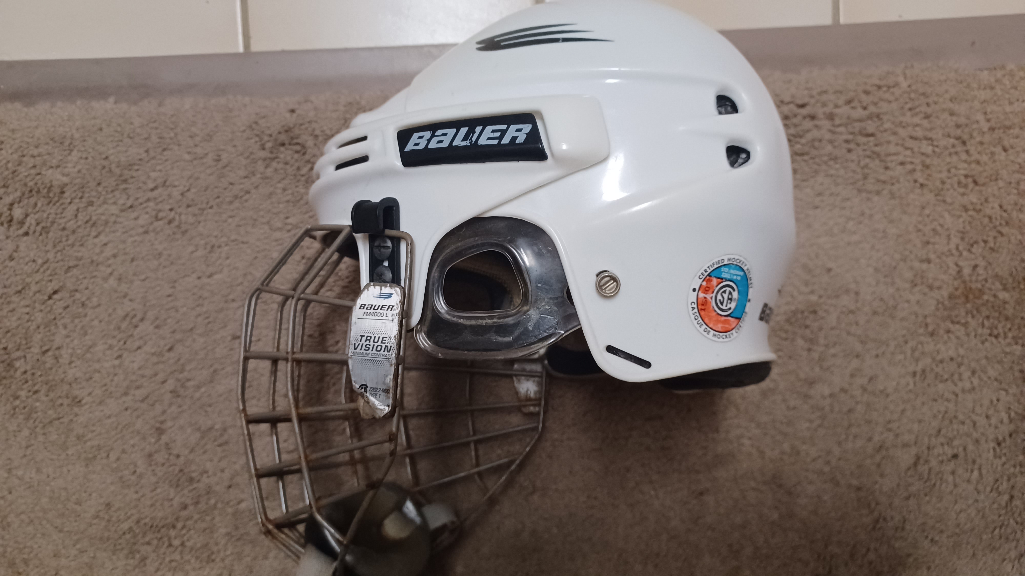 Used Large Bauer HH 5000 Helmet w/Bauer FM4000L True Vision Cage | SidelineSwap