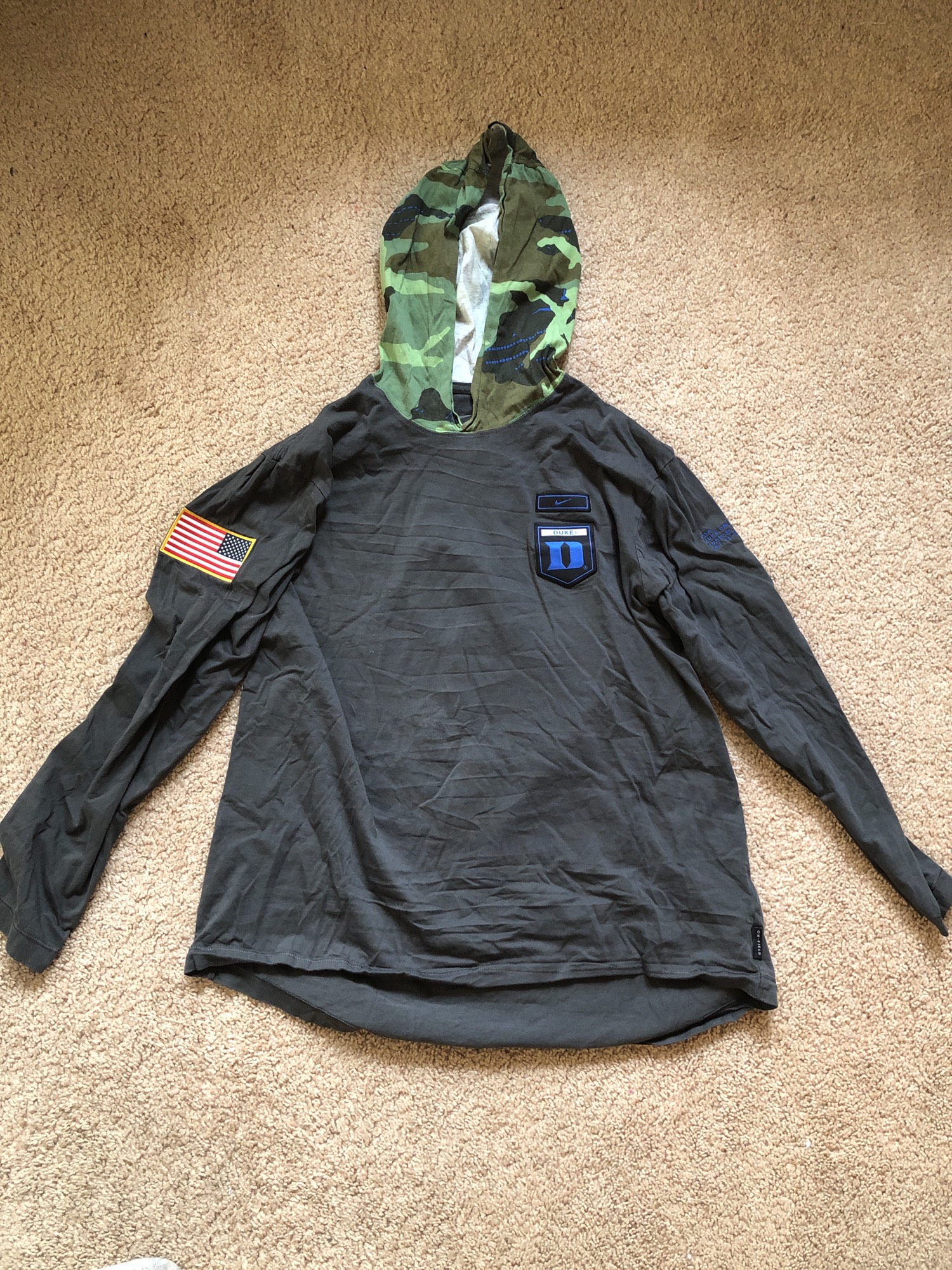 Used Duke University Hooded Camo Long Sleeve | SidelineSwap