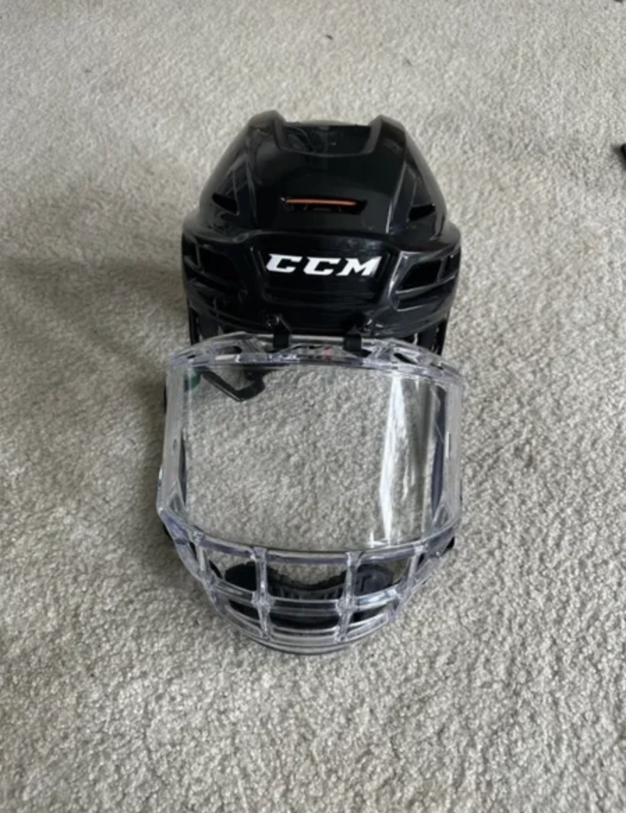 EUC Adult CCM Hockey Helmet with Full Face Shield | SidelineSwap