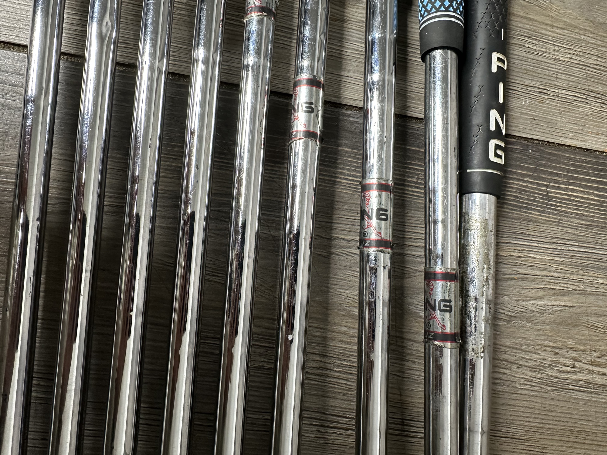 Ping Zing Karsten Black Dot Iron Set 3-9 PW & KING SW Steel JZ Stiff Flex RH New Grips ...