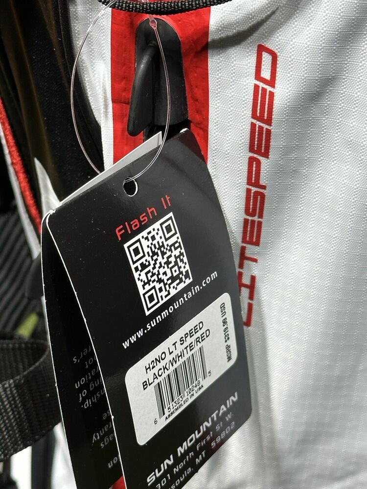 Sun Mountain H2NO Litespeed Golf Stand Bag 4-Way Black-White-Red New ...