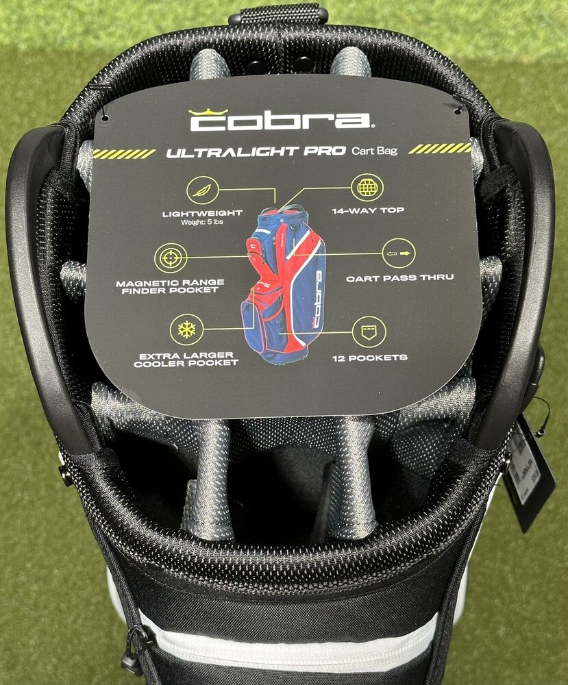 Cobra 2023 Ultralight Pro Cart Golf Bag Black 14-Way Divider New in Box ...