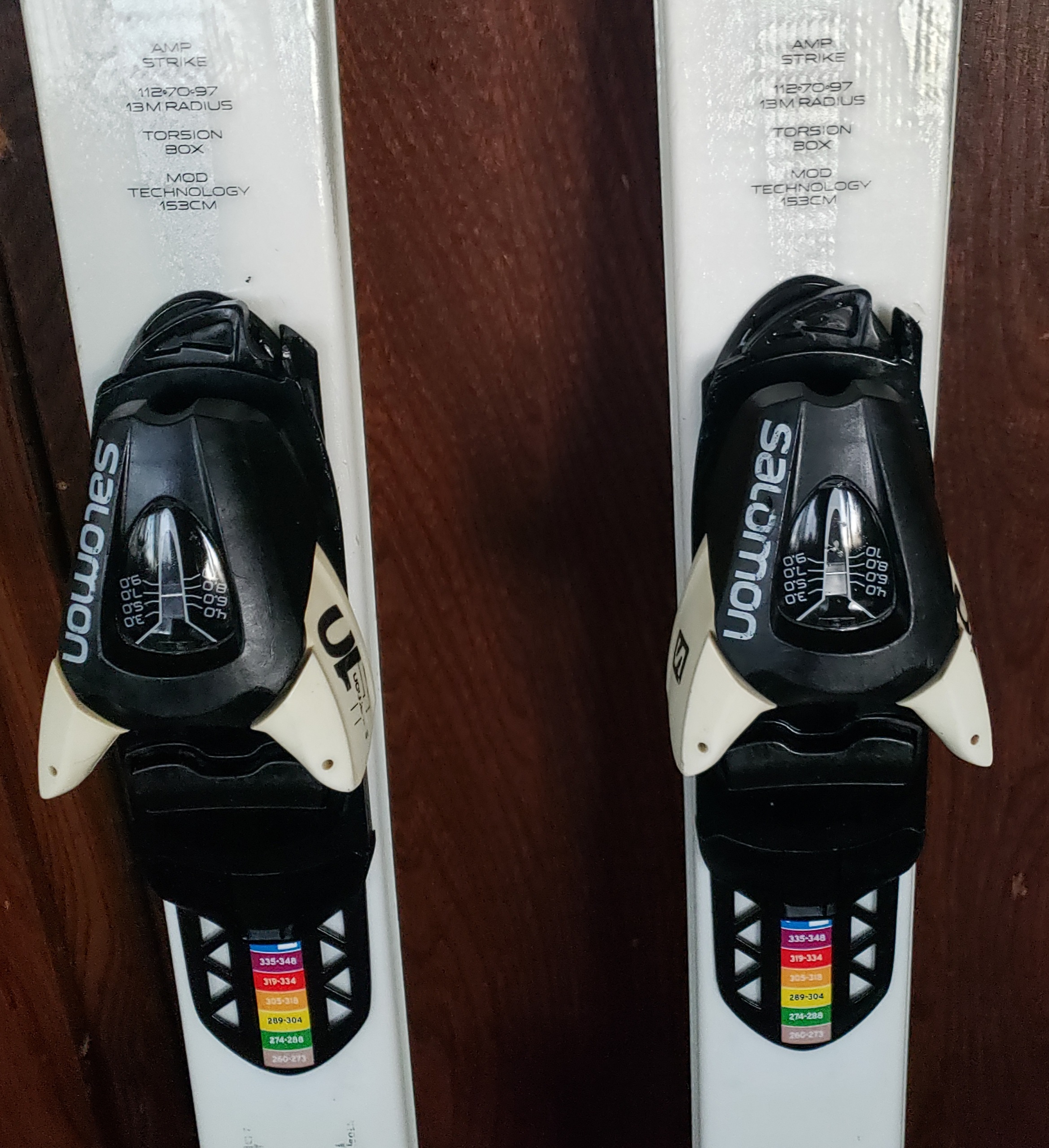 153cm K2 AMP Strike SKIS with SALOMON L10 (EASY TO ADJUST) BINDINGS *USED* CLEAN | SidelineSwap