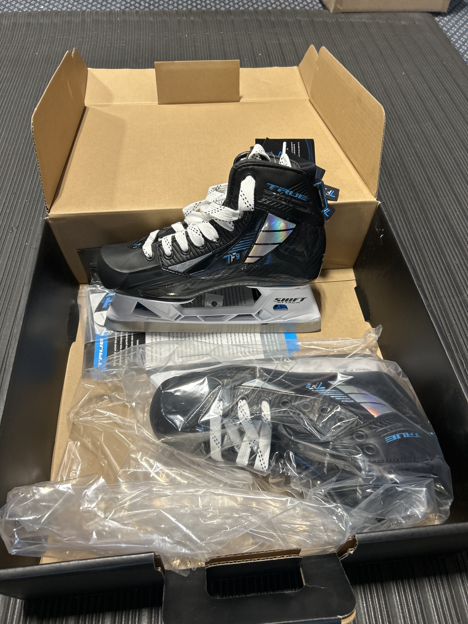 New True Regular Width TF9 Hockey Goalie Skates | SidelineSwap