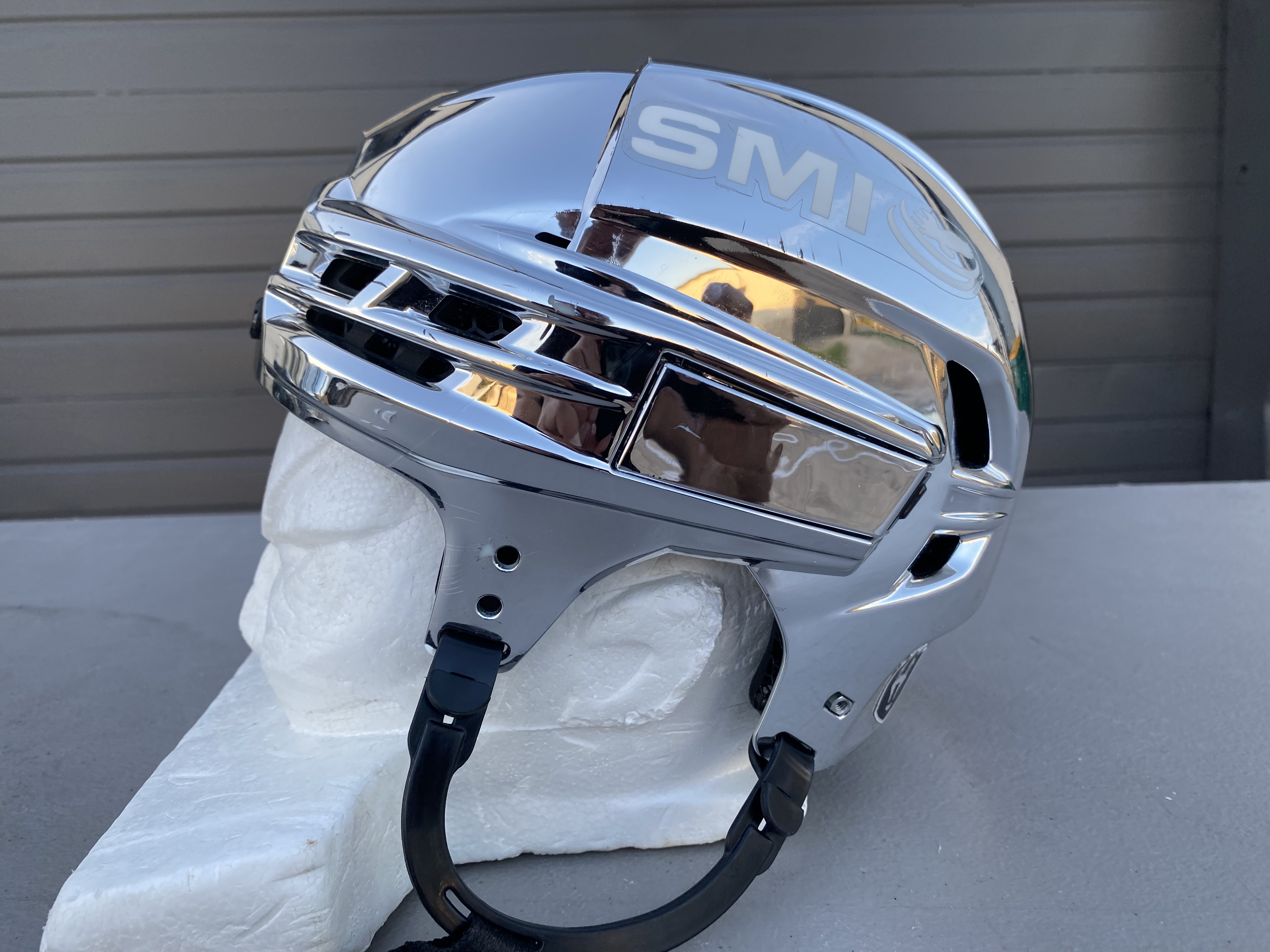 CCM SUPER TACKS X Pro Stock Hockey Helmet Chrome Silver KNIGHTS Small ...