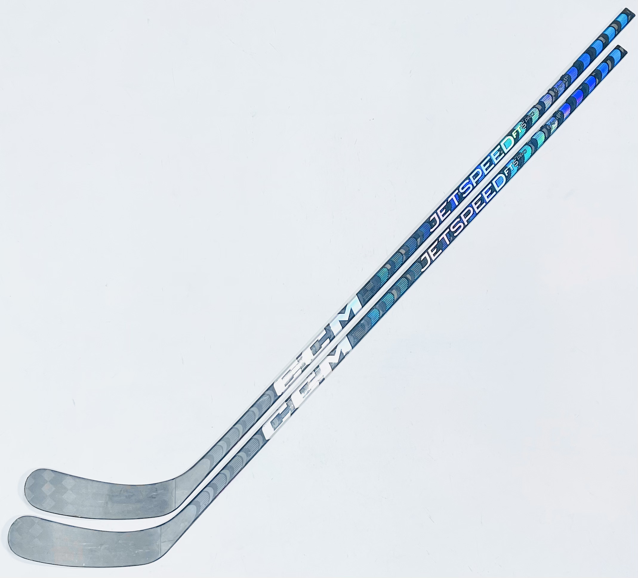 2 Pack Custom Blue CCM Jetspeed FT5 Pro Hockey Sticks-RH-P90-80 Flex ...