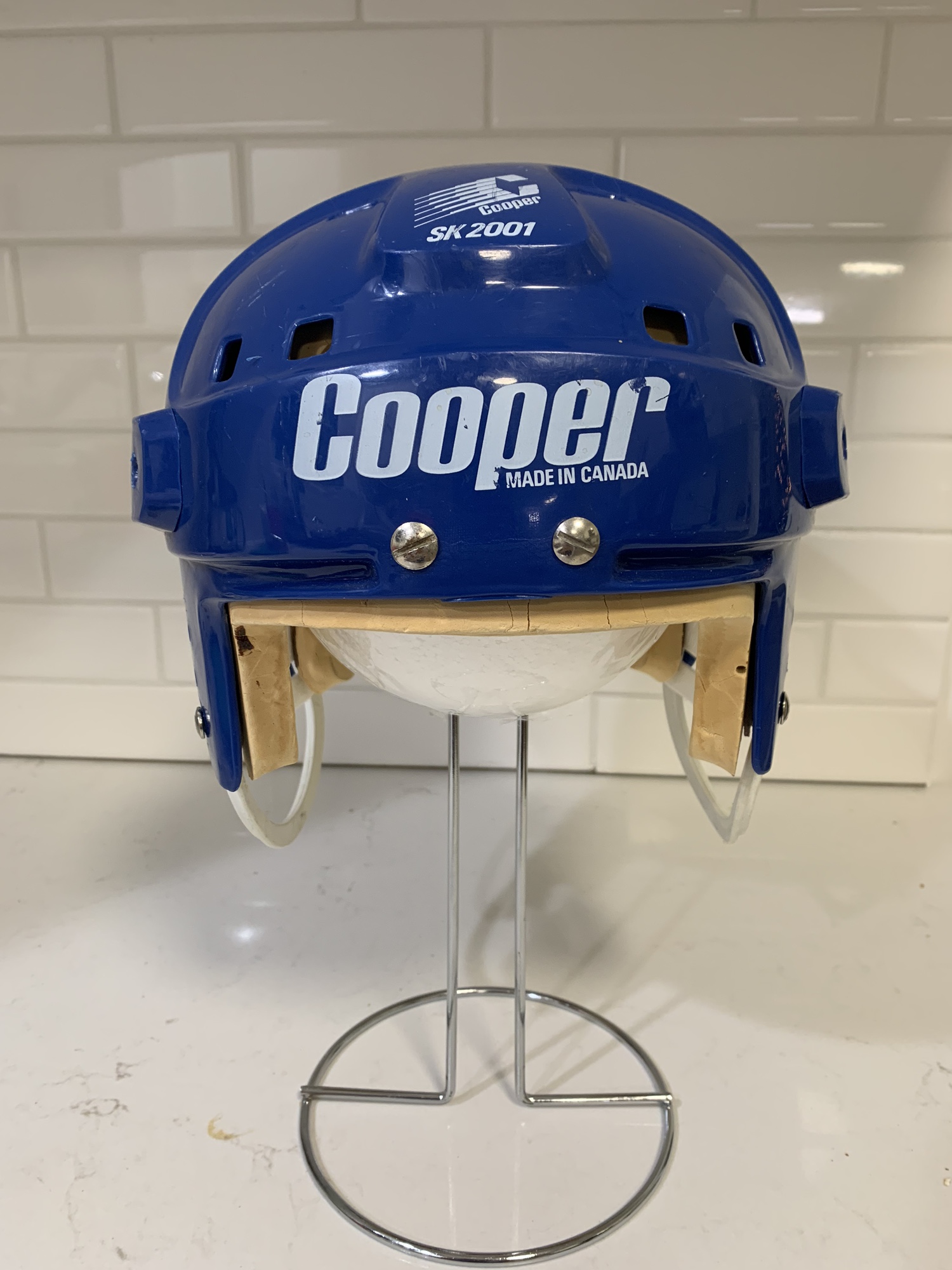 Vintage Cooper Sk2000 Sk2001 Hockey Helmet Blue Made In Canada Original ...