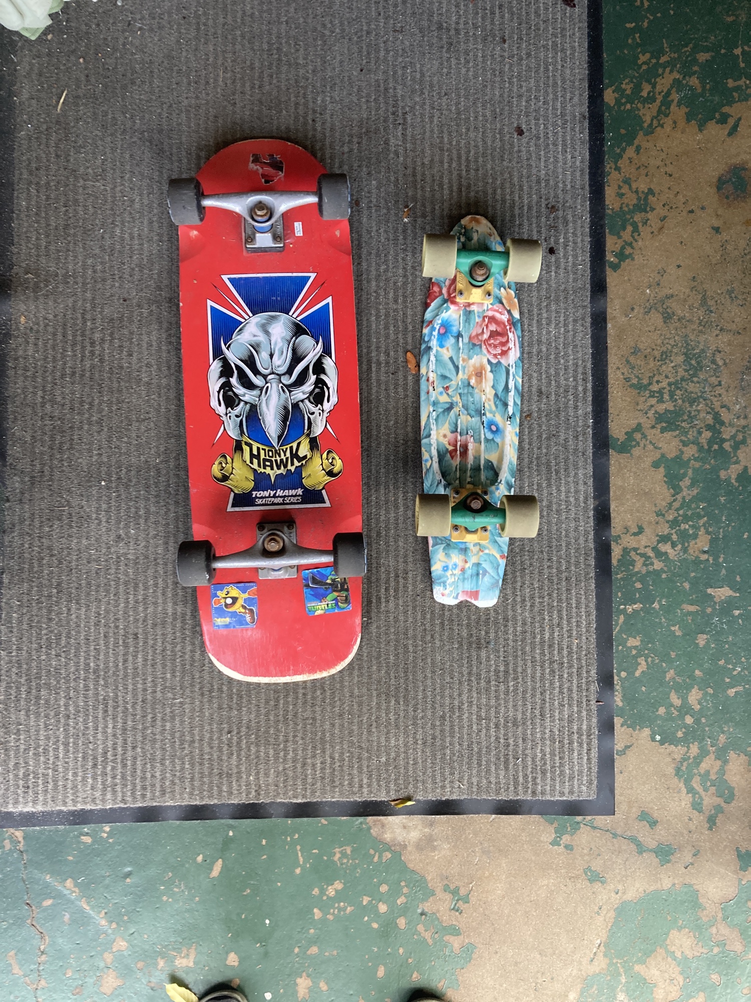 Skateboard The Red One Is A Tony Hawk Carver And The Blue One Is A ...