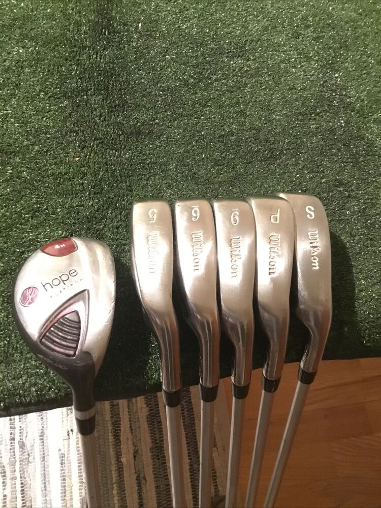 Wilson Ladies Hope Platinum Irons & Hybrid Set (4H, 5,6,9 Irons, PW, SW ...