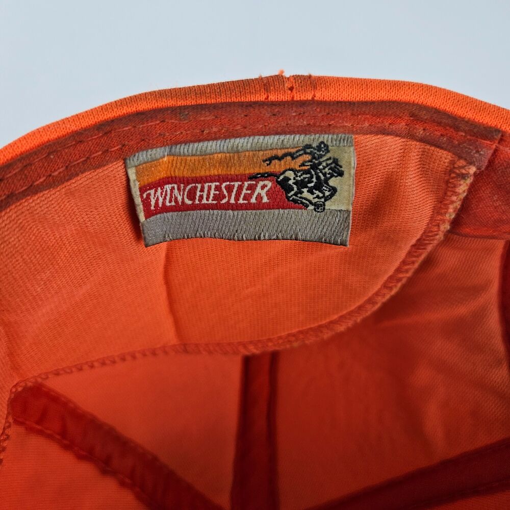 Vintage Winchester Snapback Hat Cap Blaze Orange Hunter Deer Buck Foam ...