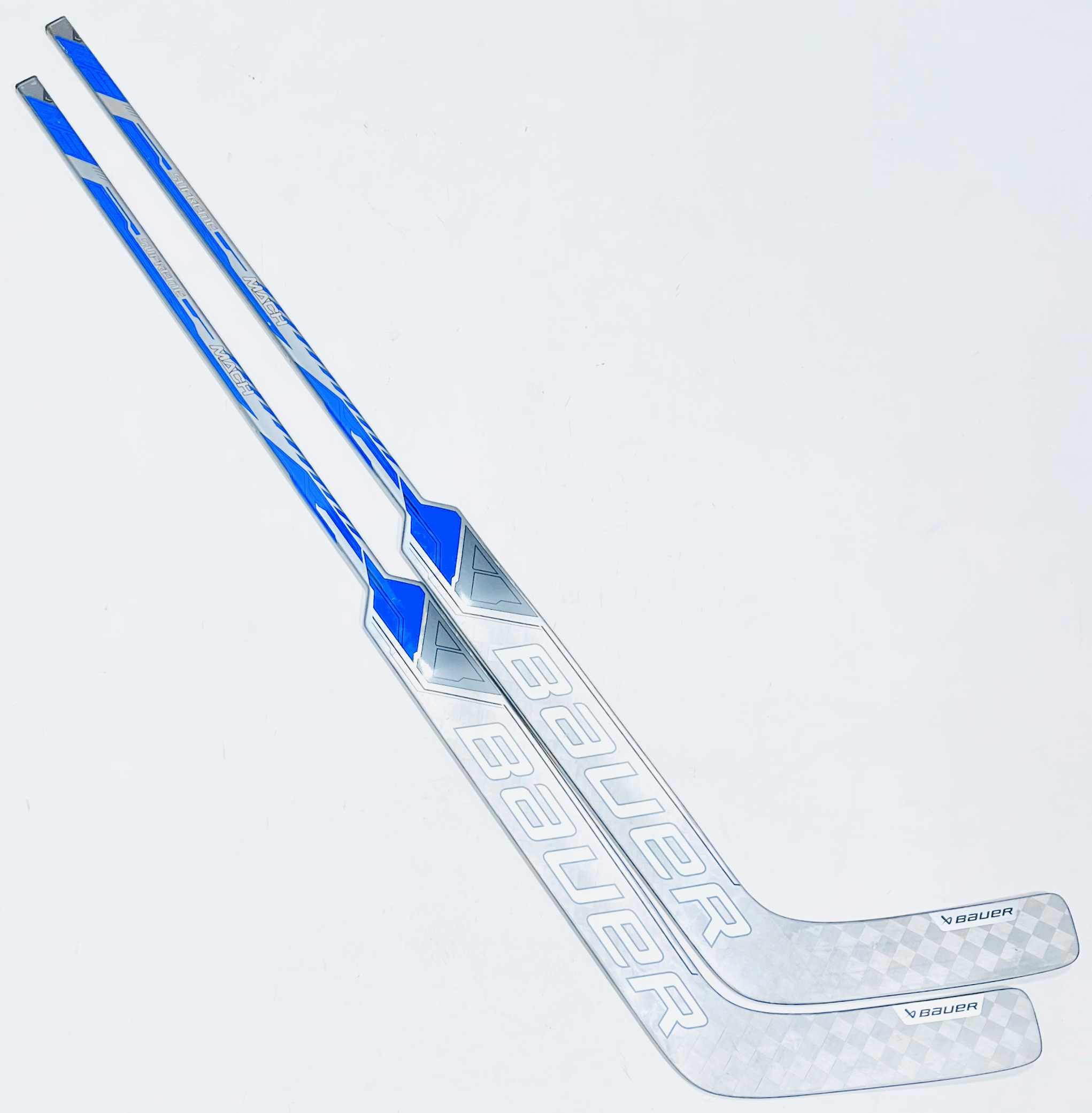 New 2 Pack Custom Blue Bauer Supreme MACH (Ultrasonic Build) Goalie ...