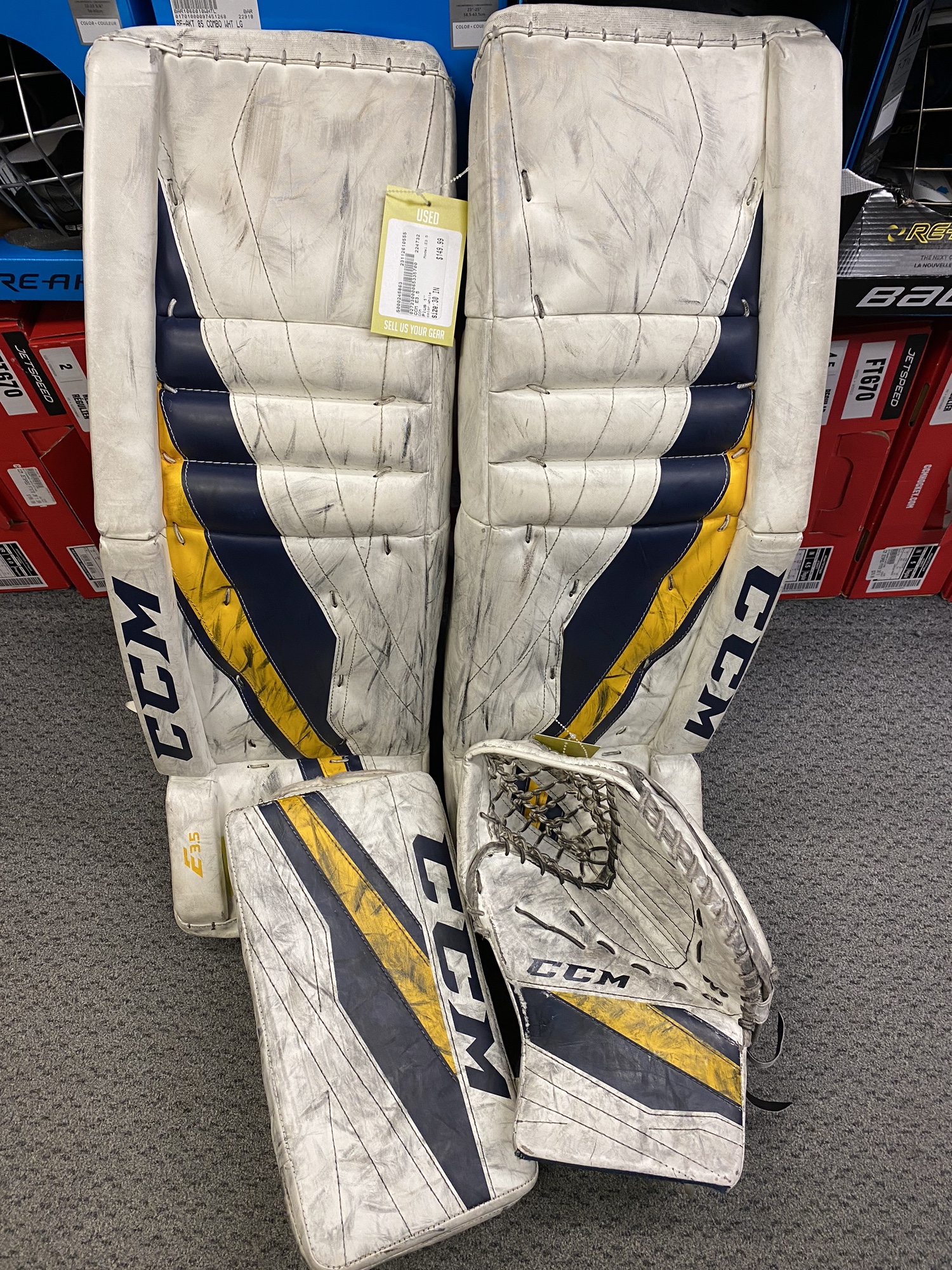 30" + 1” Regular Extreme Flex E3.5 Goalie Full Set Catcher Blocker Leg ...
