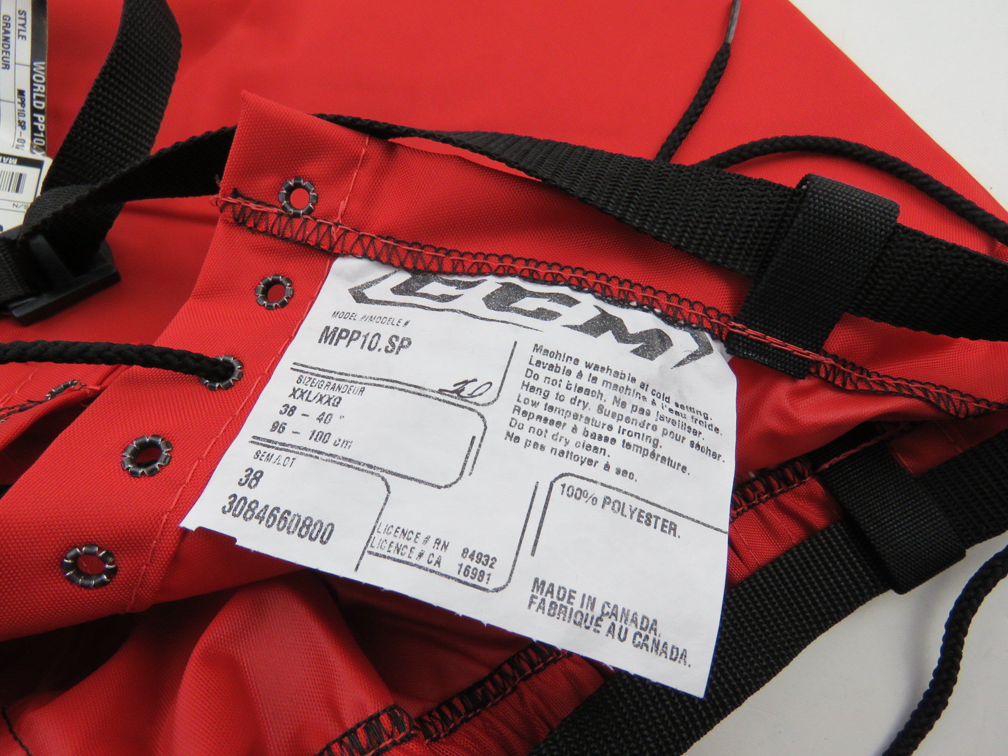 CCM World Cup Red Pro Stock Hockey Player Pant Shell XXL GOALIE Made in ...