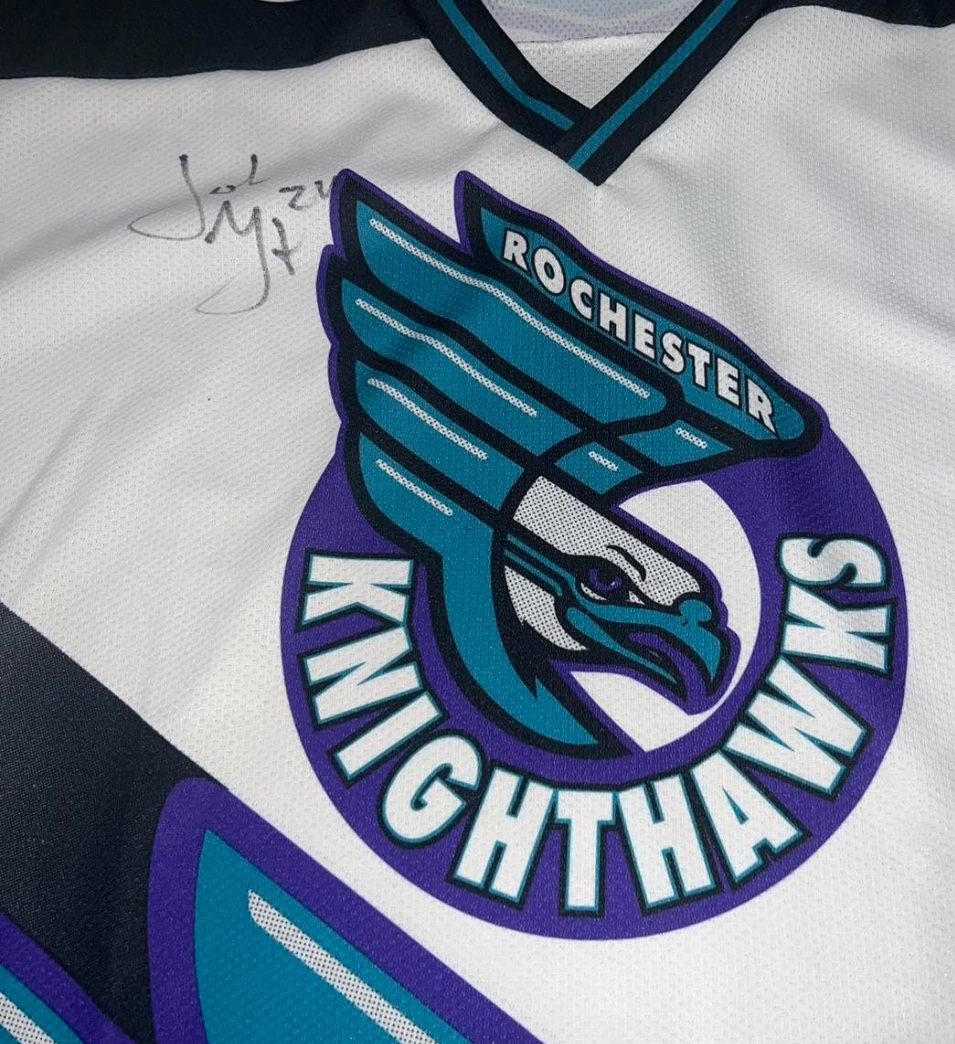 John Grant jr signed Rochester Knighthawks XL projoy jersey | SidelineSwap