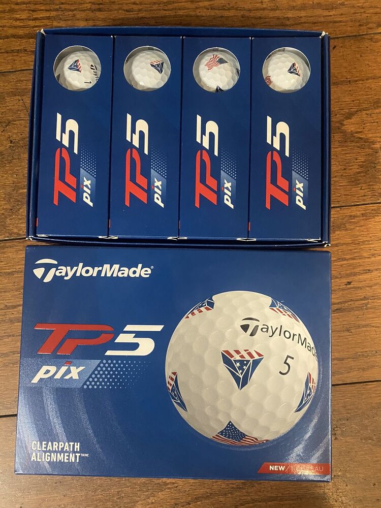 2 Dozen New Taylor Made TP 5 Pix Red White Blue | SidelineSwap