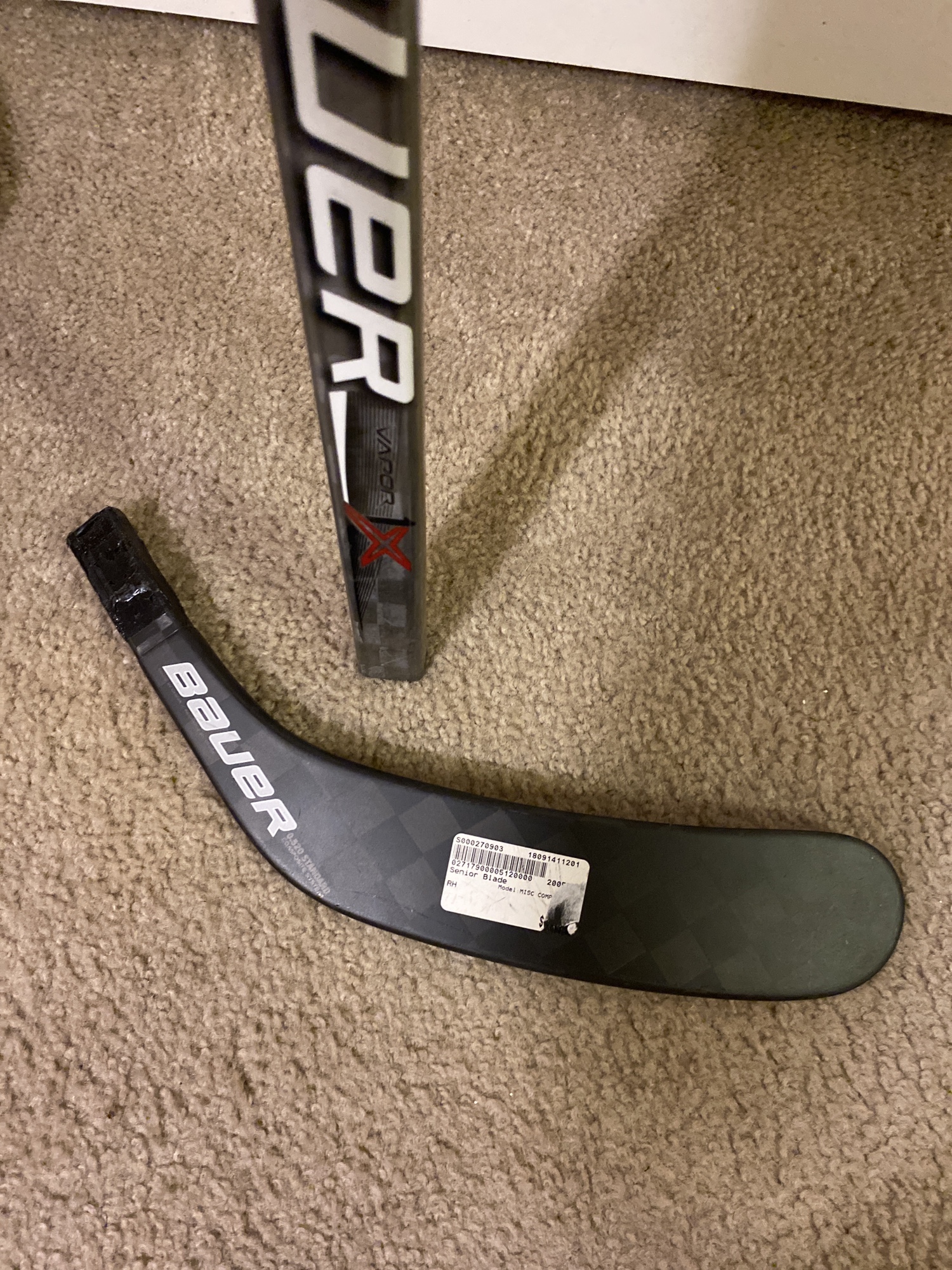 NEW Bauer Pro Stock Vapor 1X 2-Piece Stick w/ Blade | SidelineSwap